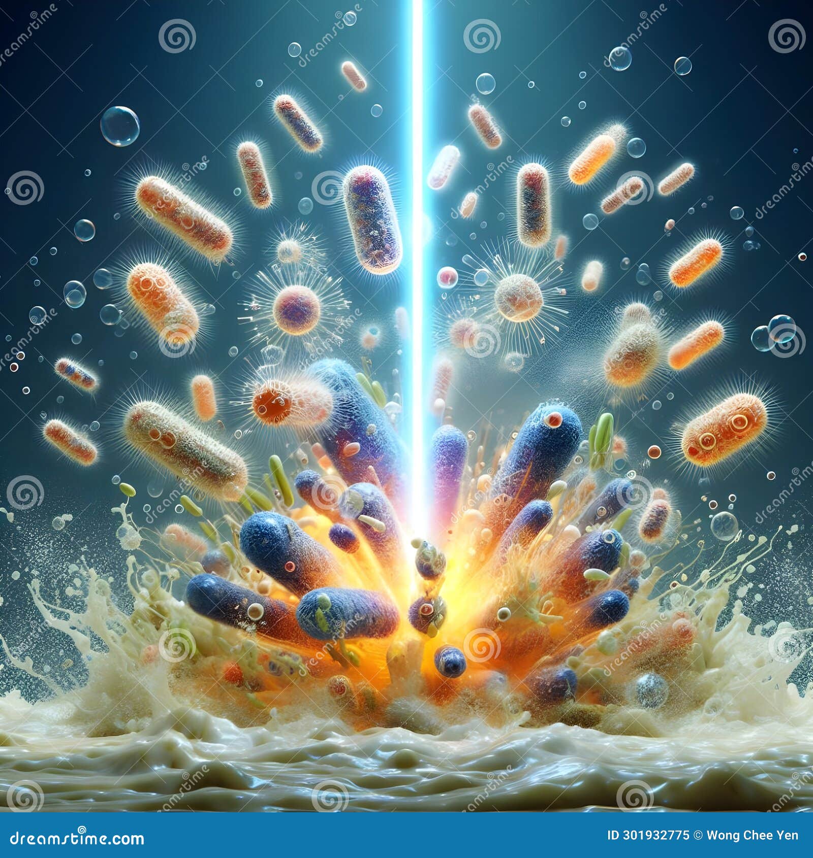 Ultra Violet Laser Exploding a Molecular Colony of Biological Viruses ...