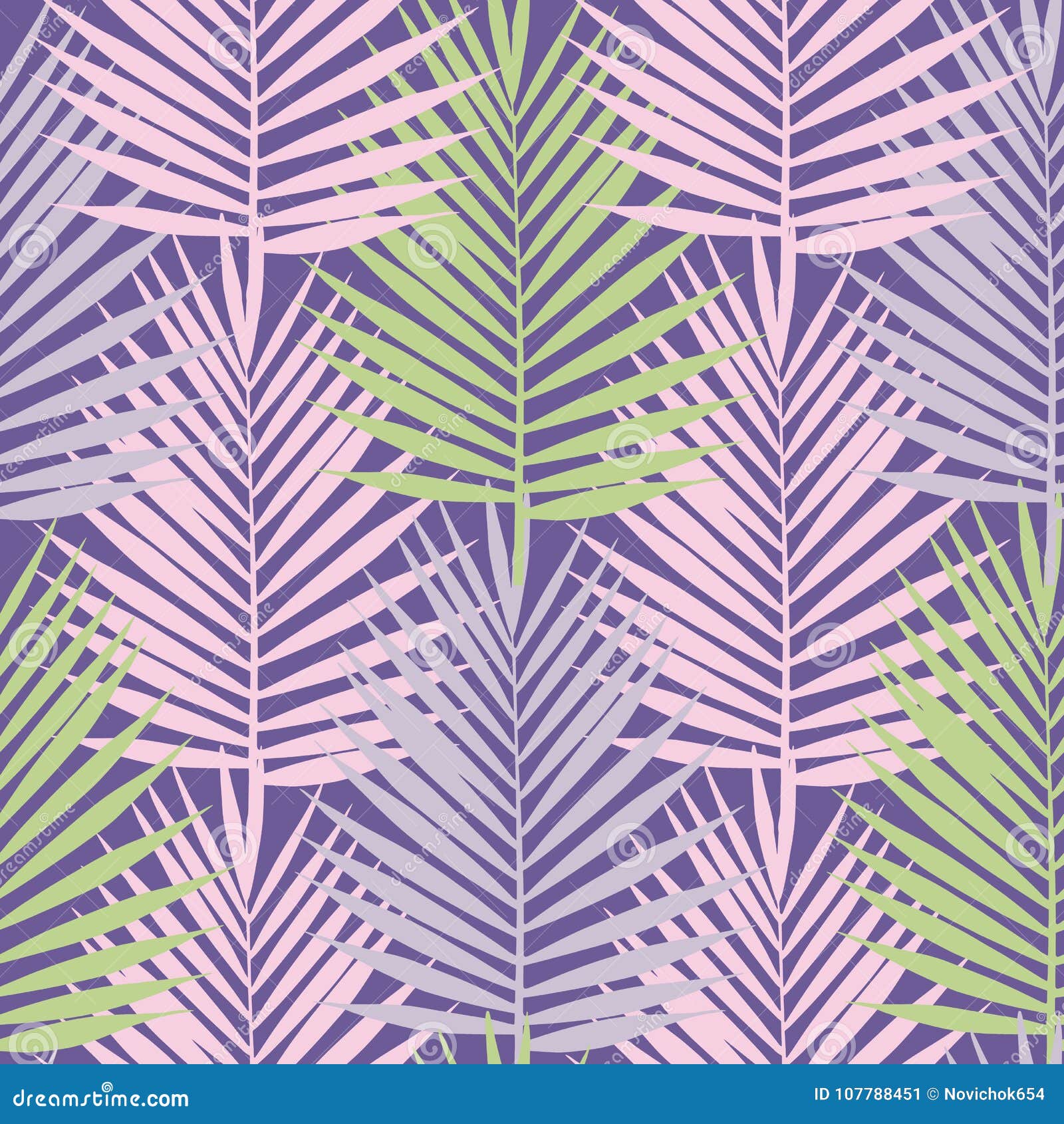 Ultra Violet Tropical Palm Leaves Seamless Stock Vector - Illustration ...