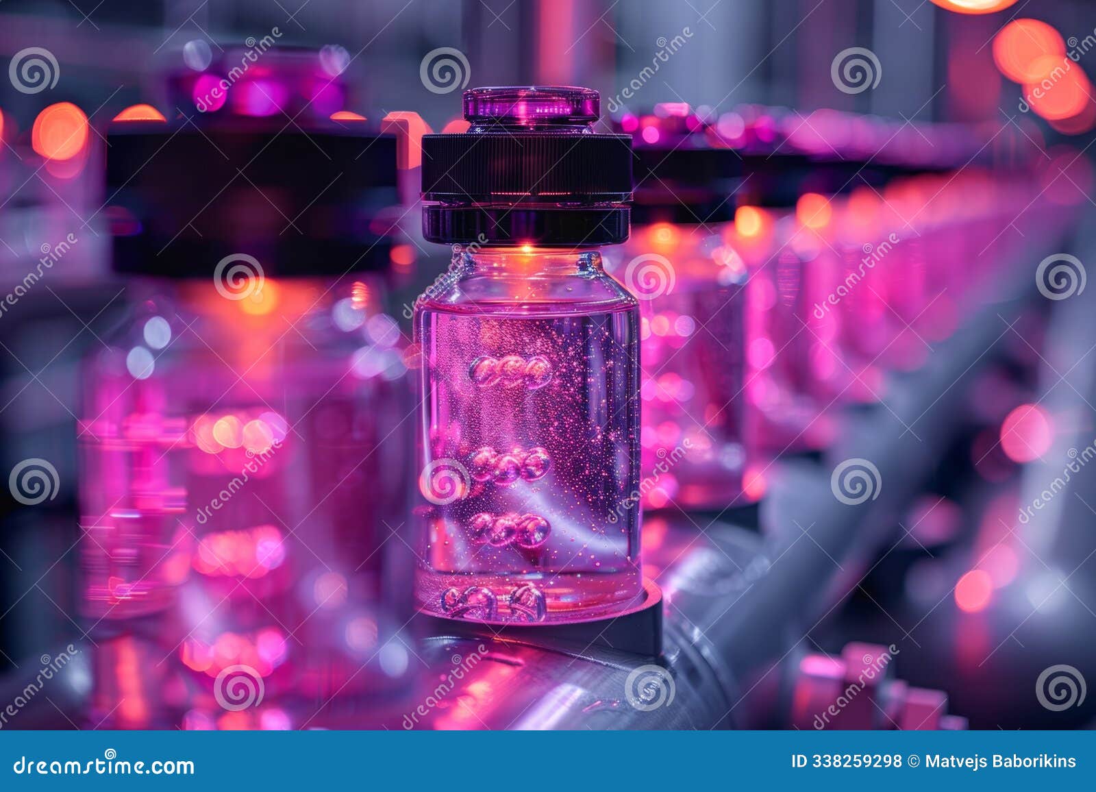 A Microbes In The Water Drop Under The Magnifier Cartoon Vector ...