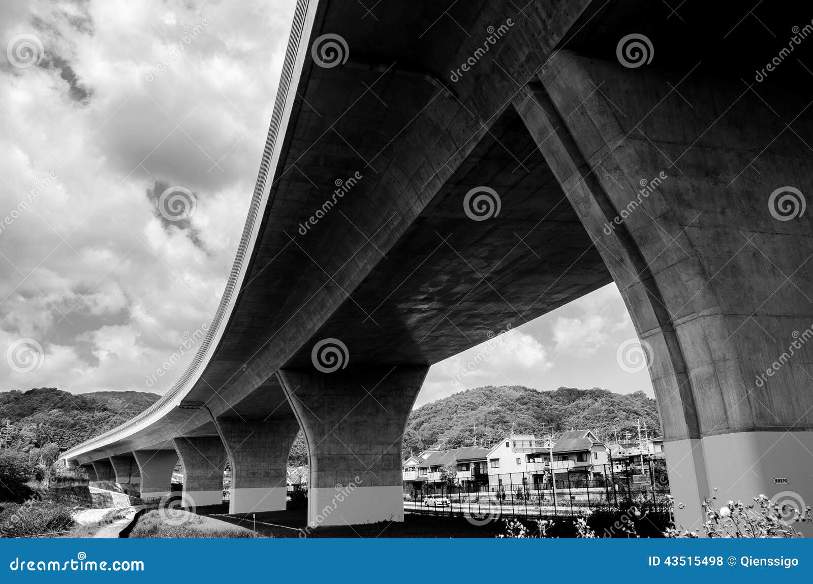 Ultra wide angle of bridge stock photo. Image of mysteiral - 43515498