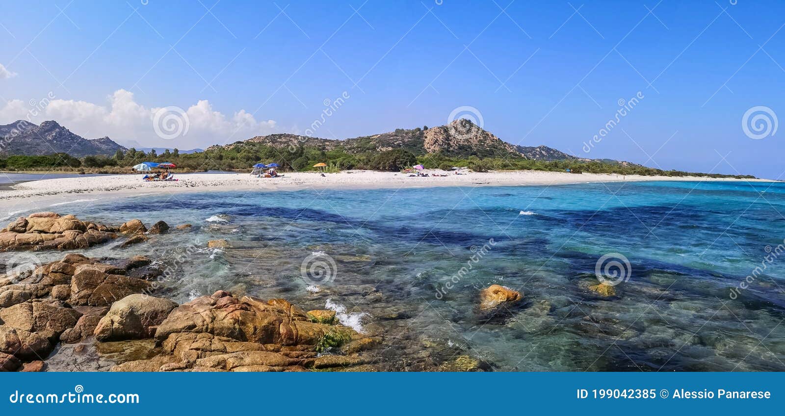 Ultra Wide Panorama of the Beautiful Beach of Berchida in Sardinia ...