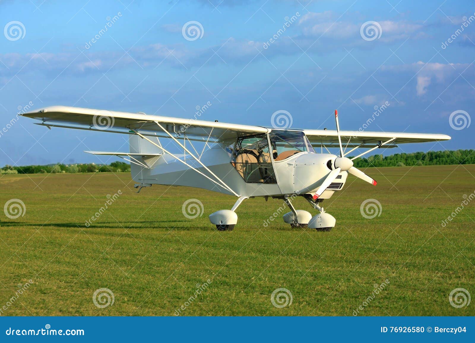 Ultralight Aircraft on Grass Stock Photo - Image of door, static: 76926580