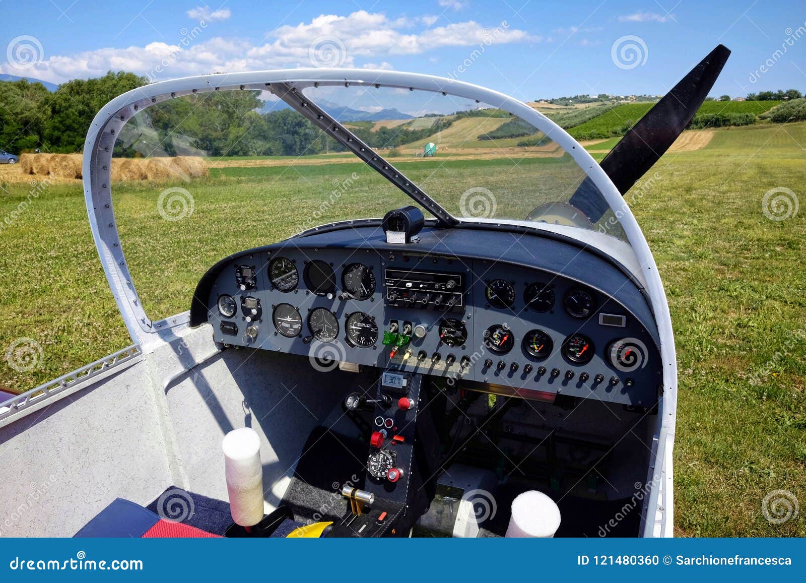 Ultralight airplane detail stock photo. Image of pilot - 121480360