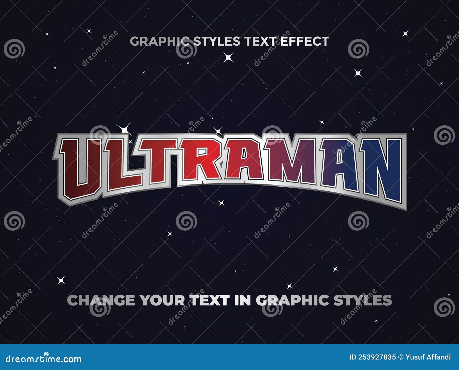 ULTRAMAN SUPERHERO LOGO GRAPHIC STYLES TEXT EFFECT Stock Vector ...