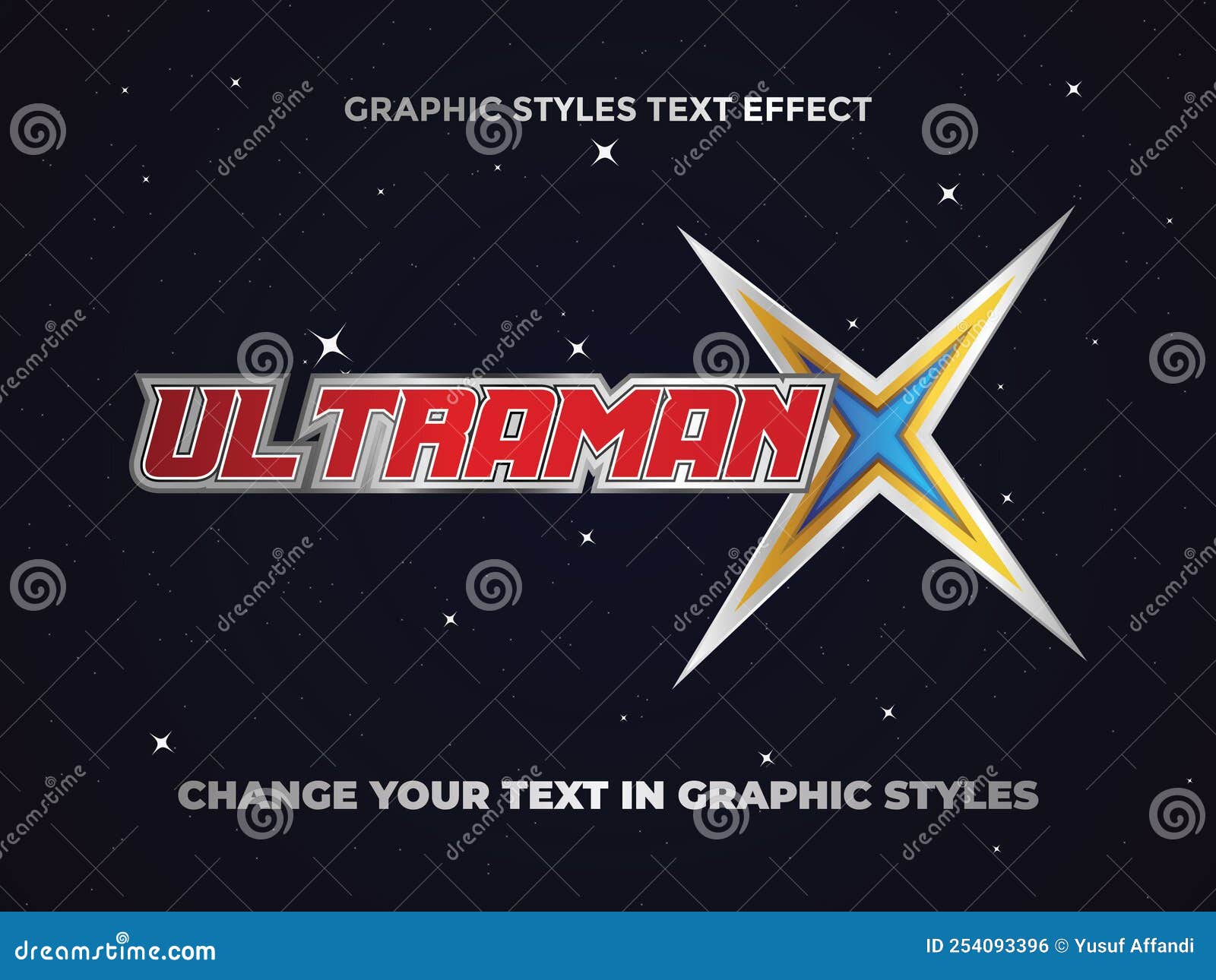 ULTRAMAN X SUPERHERO LOGO GRAPHIC STYLES TEXT EFFECT Stock Vector ...