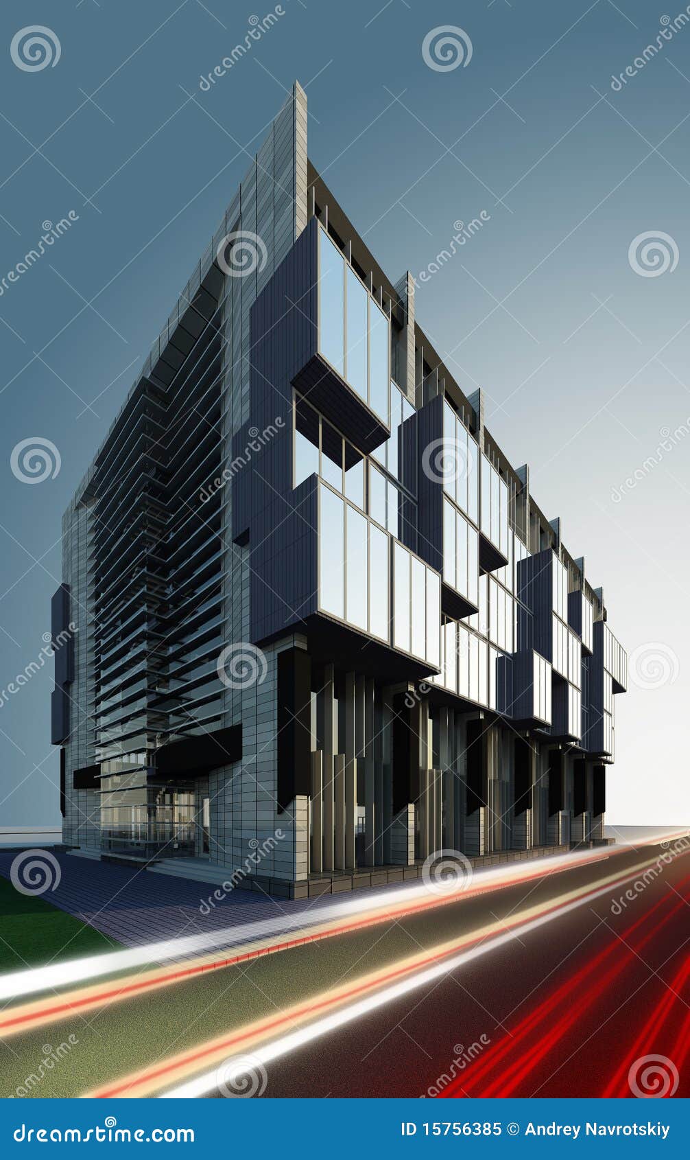 Ultramodern building stock illustration. Illustration of blueish - 15756385