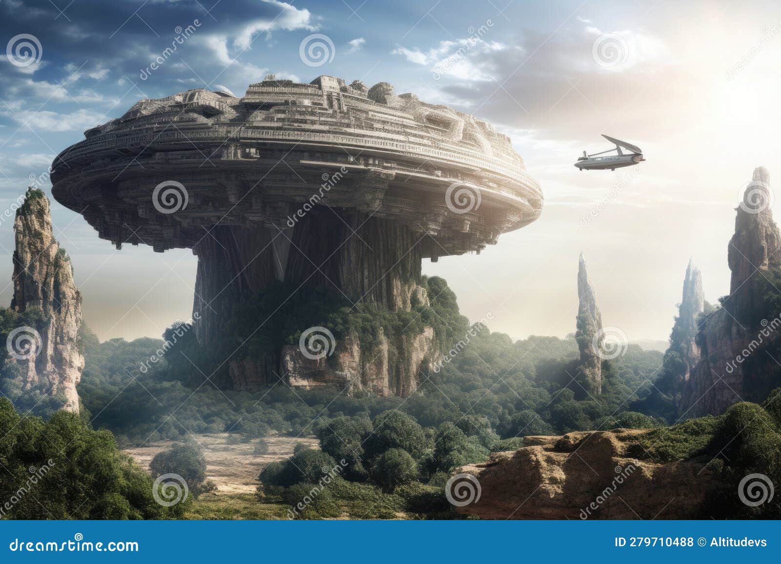 Space Civilization Set Sketch Monochrome Vector Illustration ...