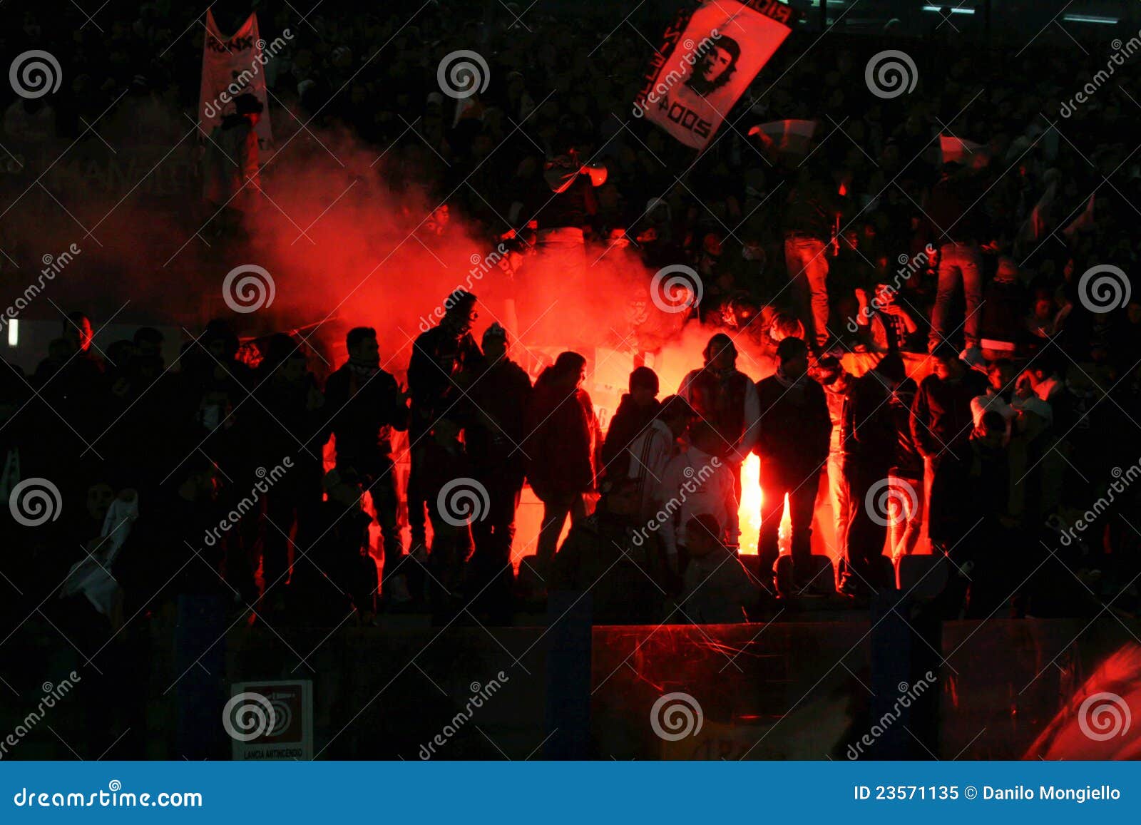 Ultras Hooligans Supporters Burn Flares During Match Editorial Image ...
