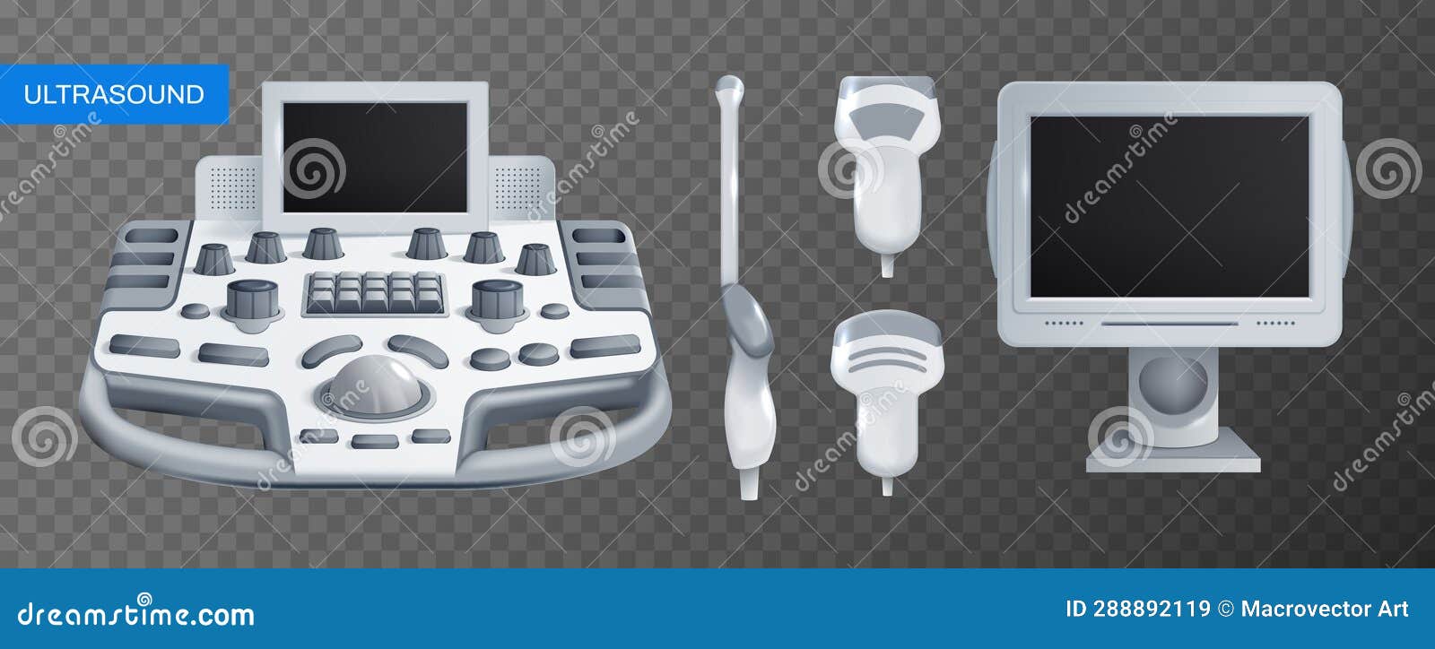 Ultrasonic Device and Its Components on Transparent Background Isolated ...