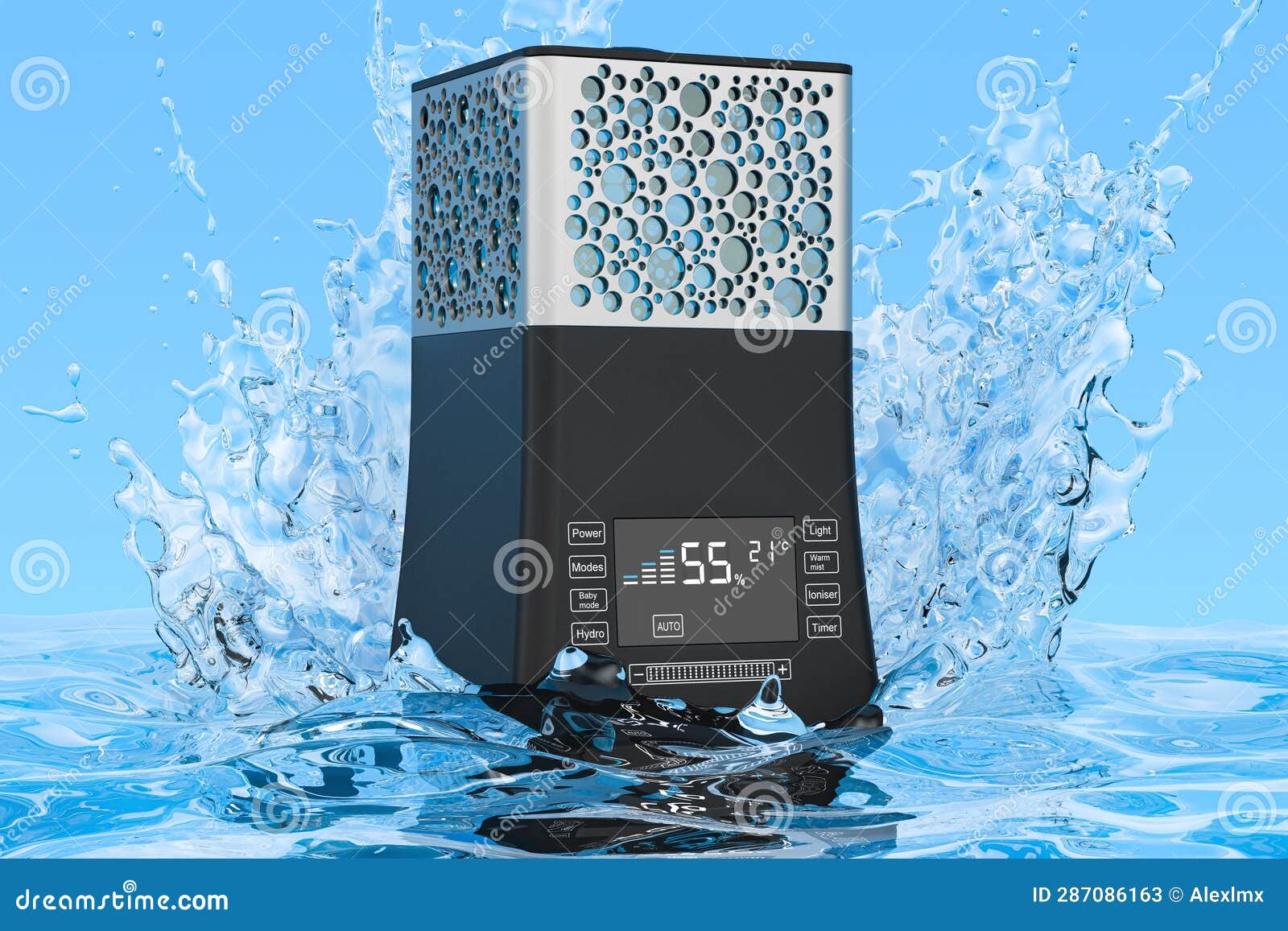 Ultrasonic Humidifier Diffusing Water With Sound Waves Icon Vector ...