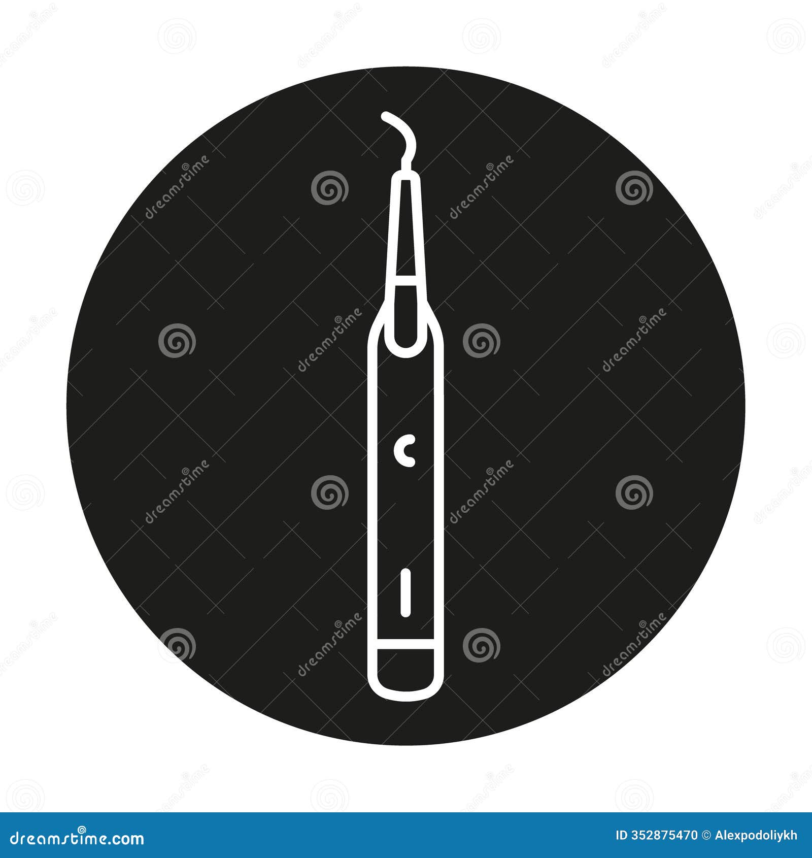 Ultrasonic Scaler Line Black Icon Cartoon Vector | CartoonDealer.com ...