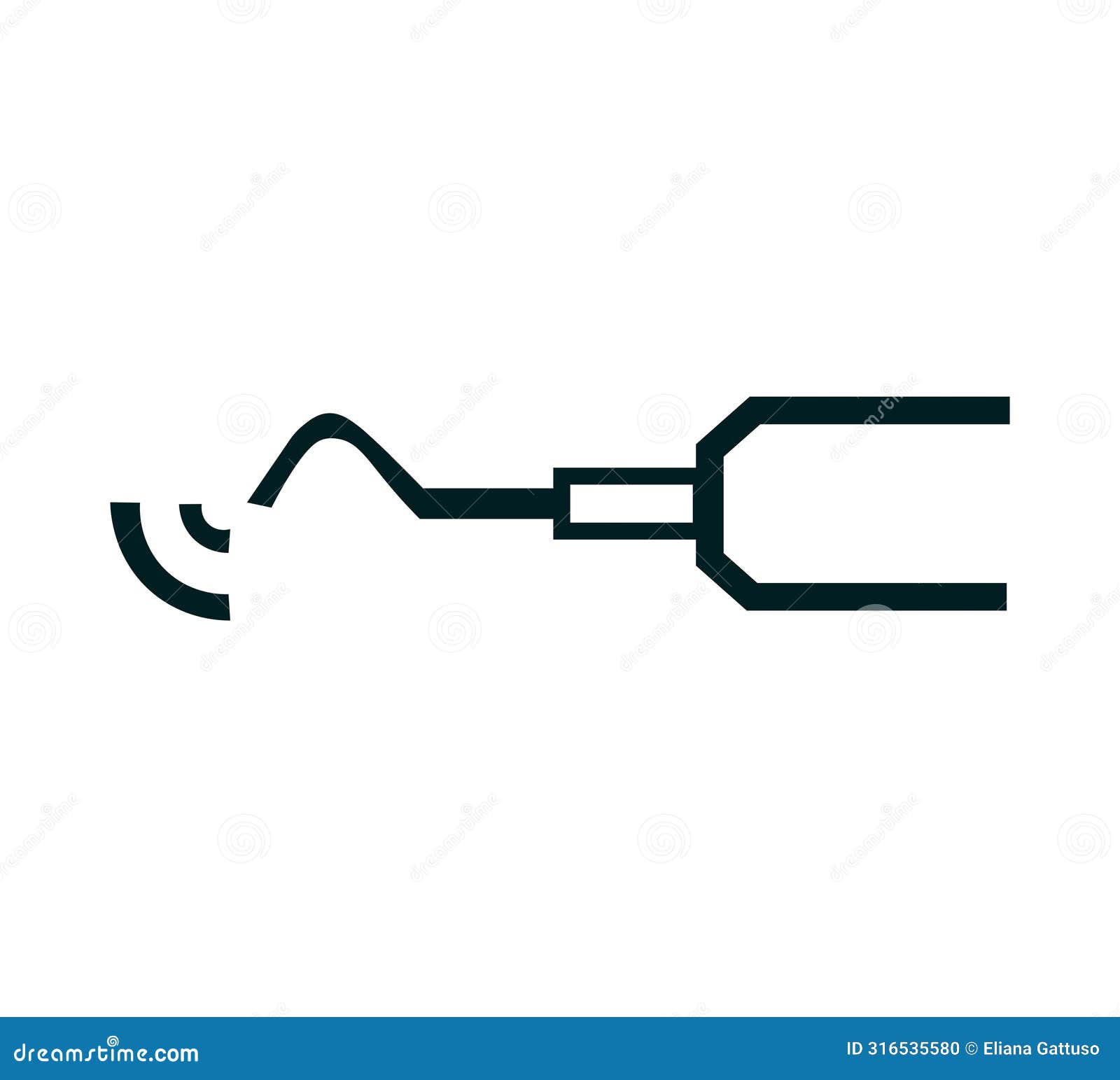 Ultrasonic scaler symbol. stock vector. Illustration of connection ...
