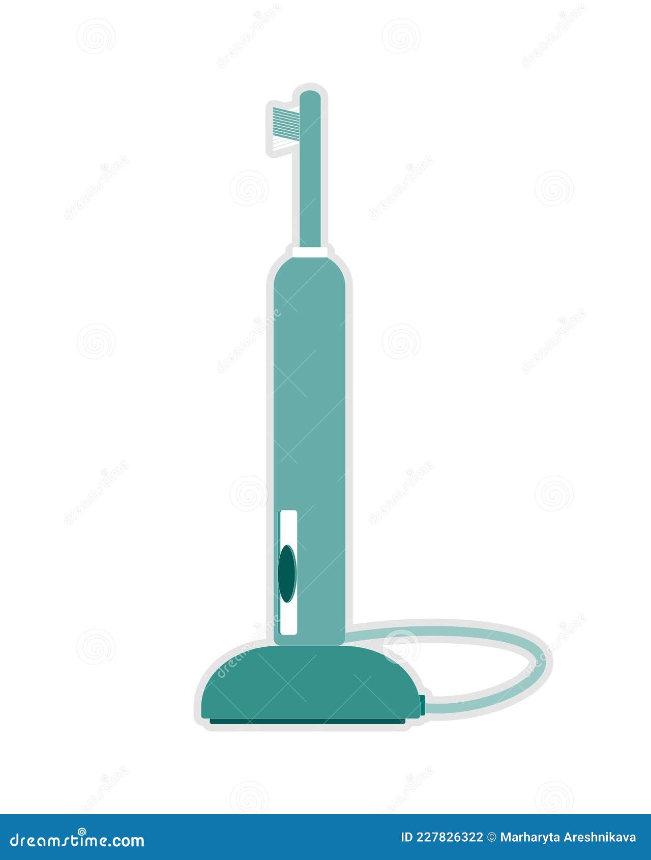 Ultrasonic Toothbrush, Flat Vector, Isolated on White Background. Stock ...