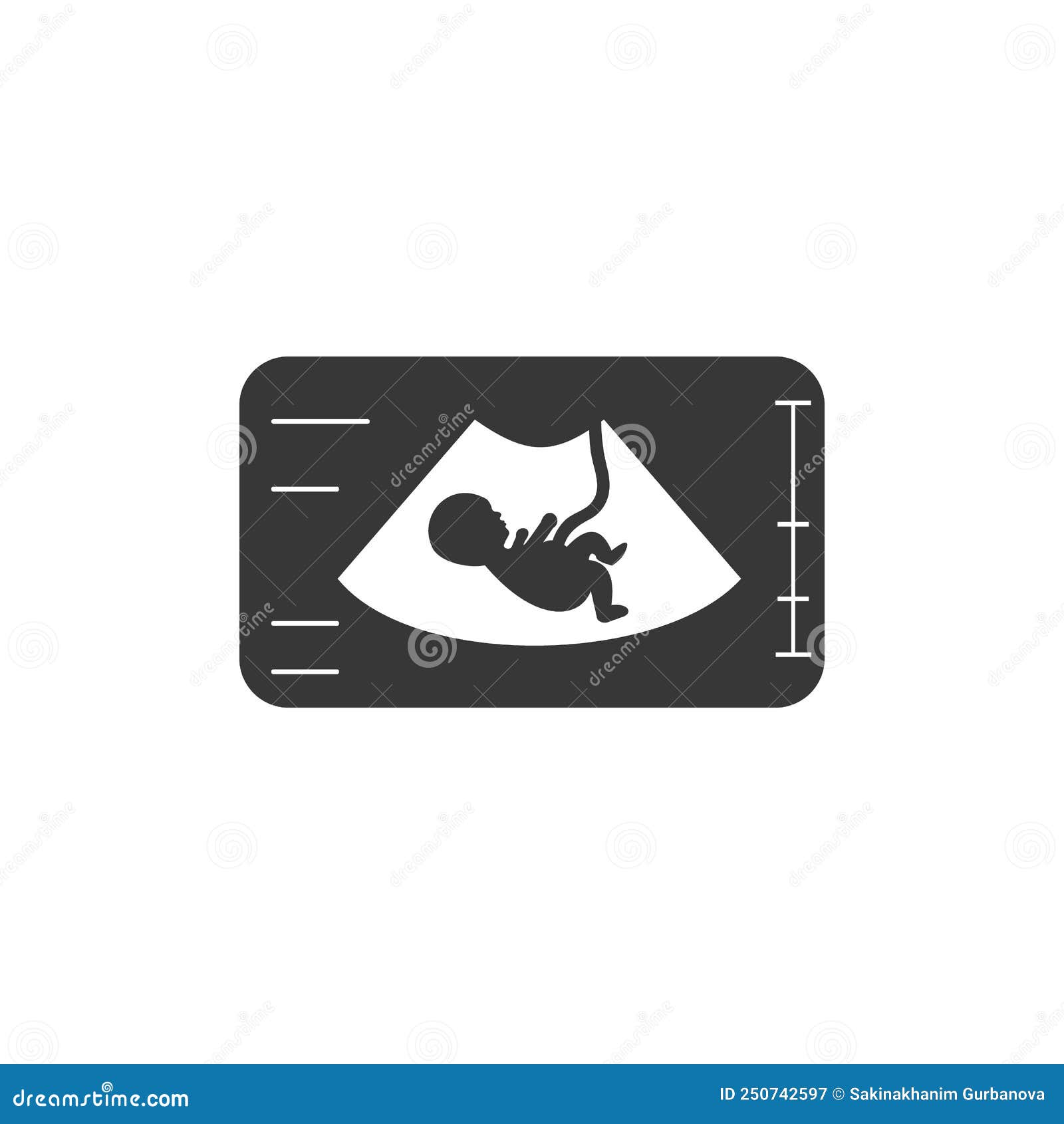 Ultrasonography Vector Icon. Black And White Screening Baby ... Ultrasonography Vector Icon. Black And White Screening Baby ...