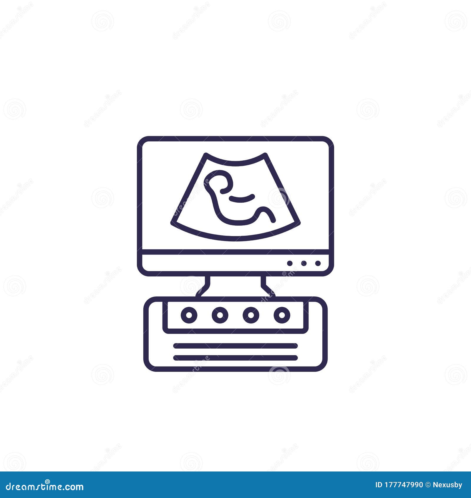 Ultrasonography Vector Icon On White Background. Flat Vector ...
