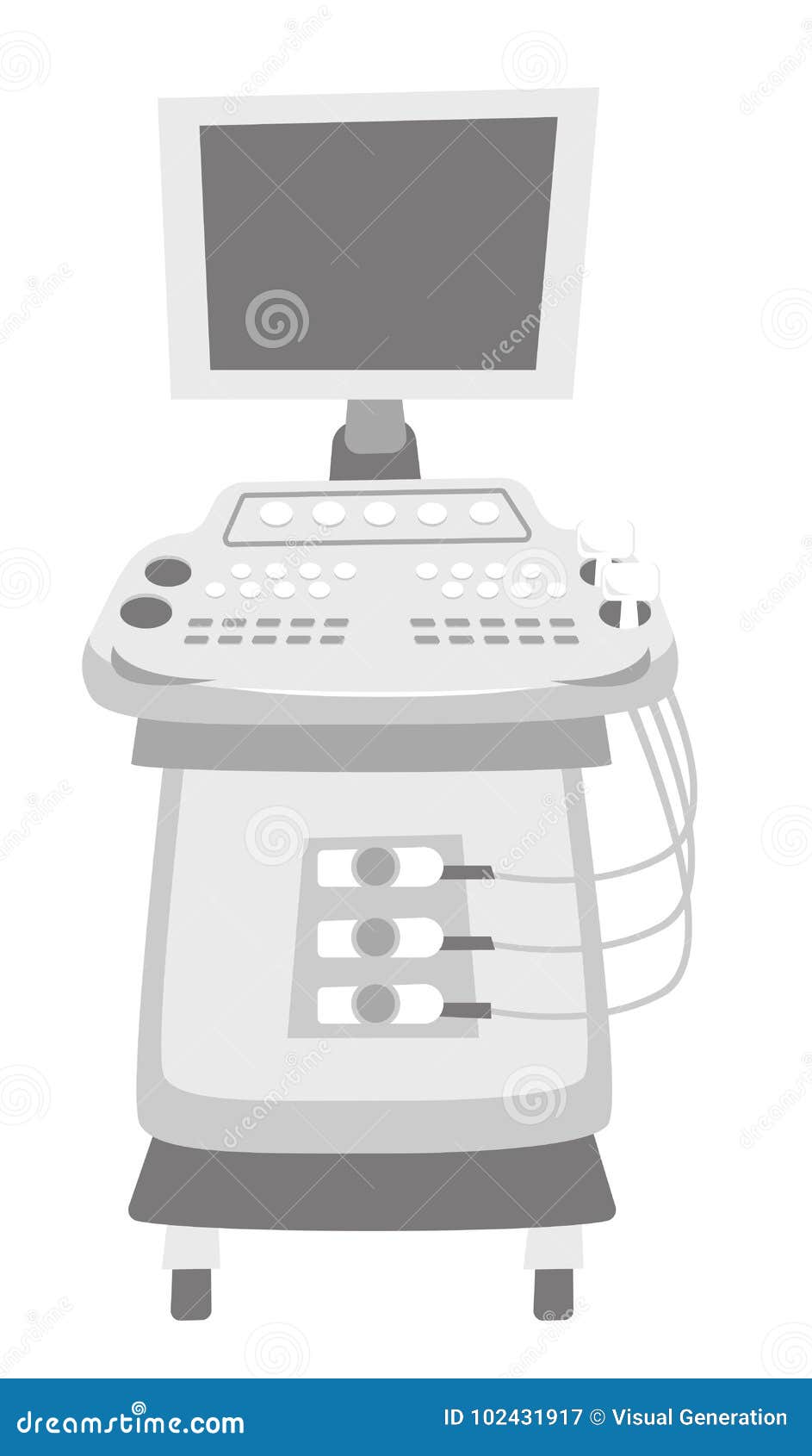 Ultrasound Diagnostic Machine Vector Illustration Stock Vector