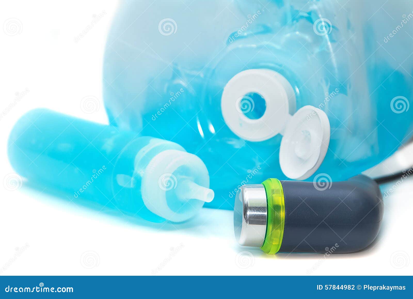 Ultrasound Gel in Container with Probe Transducer Stock Photo - Image ...