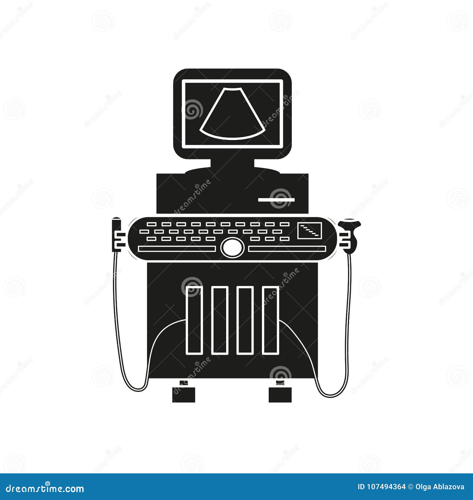 Ultrasound Machine Isolated Stock Vector Illustration Of Imaging