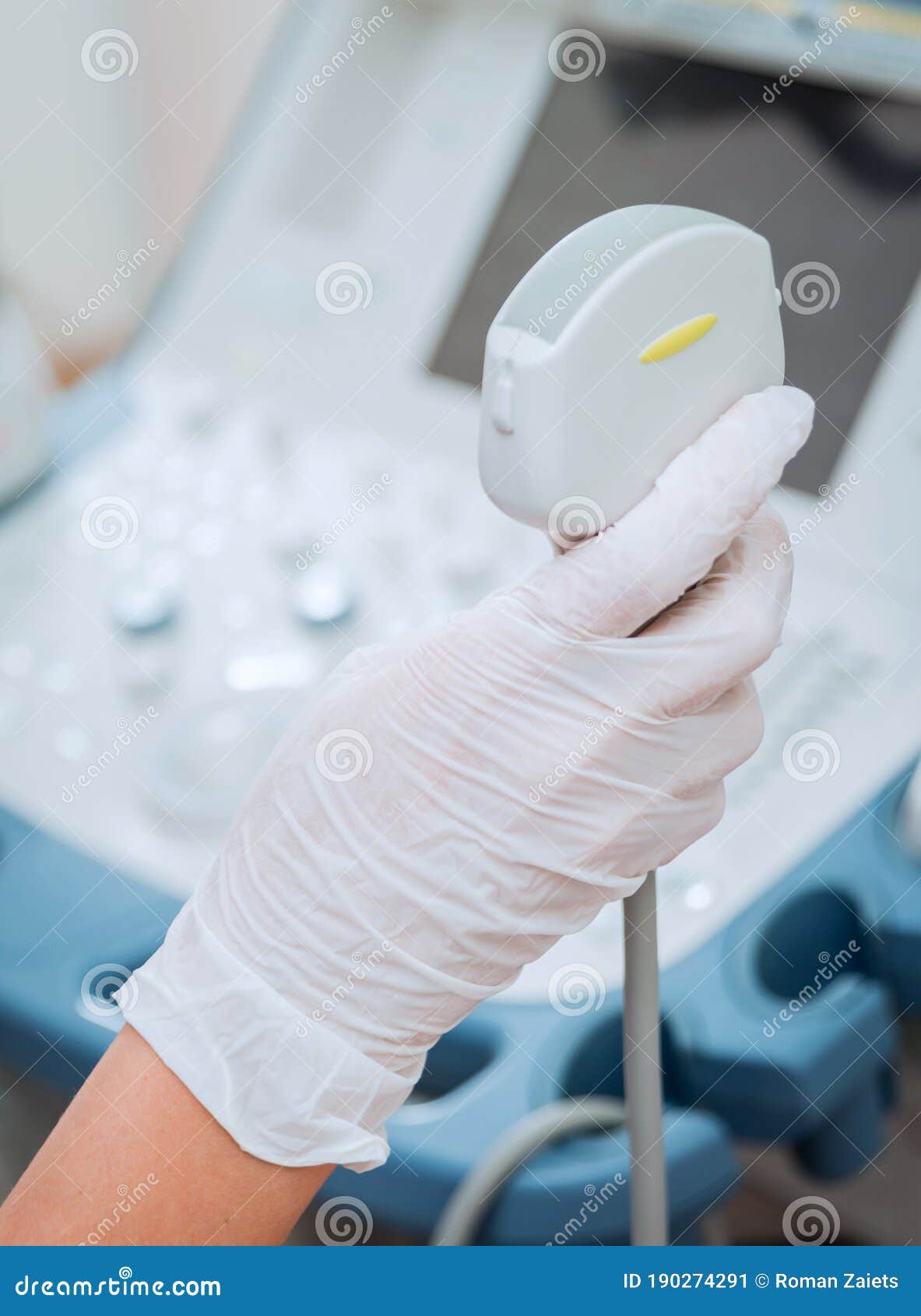 Ultrasound Scanner in the Hands of a Doctor. Diagnostics Stock Image ...