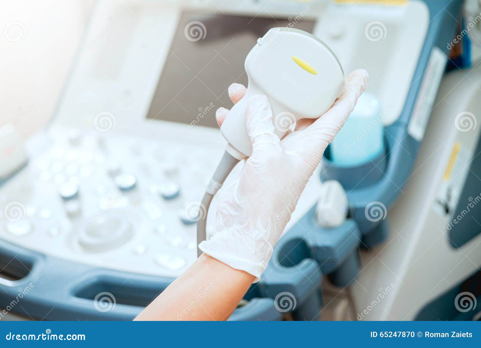 Ultrasound Scanner in the Hands Stock Photo - Image of exploration ...