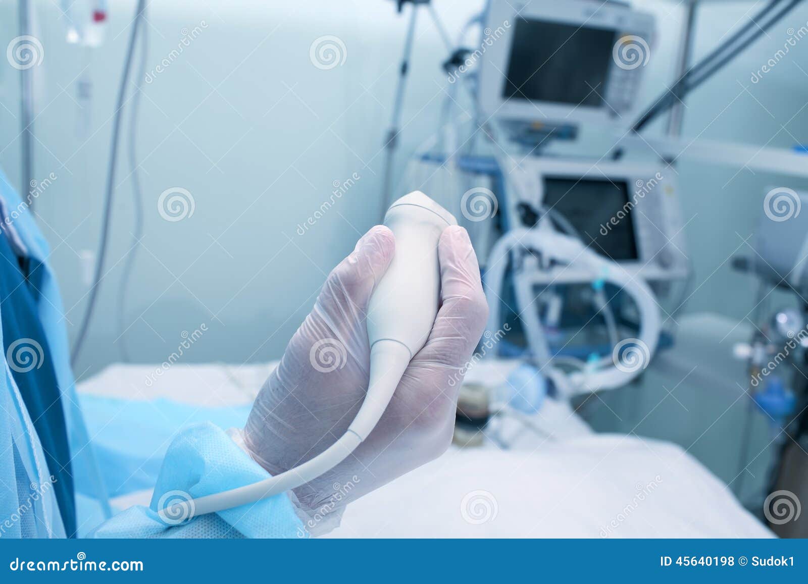 Ultrasound Sensor Of Modern Ultrasonic Scanner In Young Woman Doctor`s ...