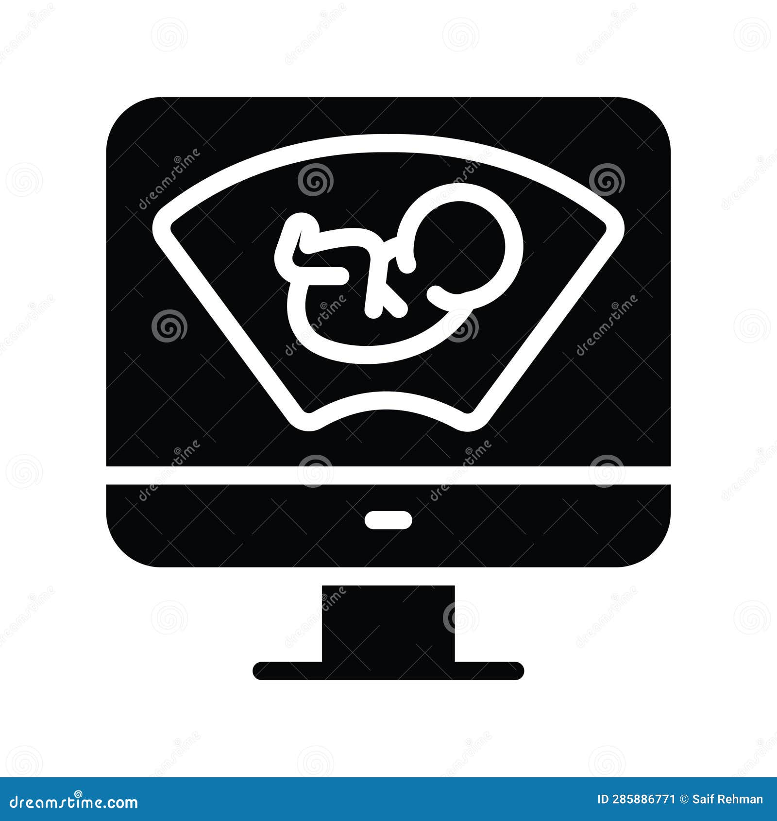 Ultrasound Vector Solid Icon Design Illustration. Medical Symbol on ...