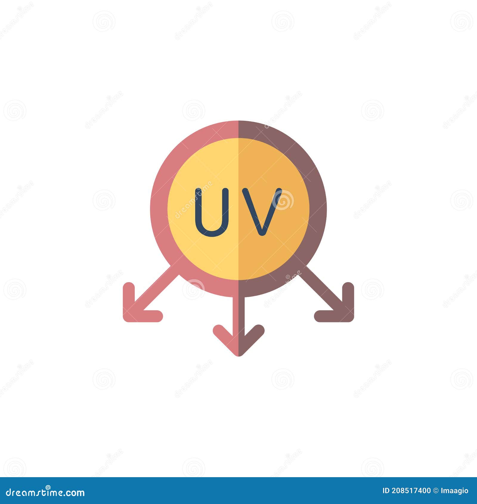 Ultraviolet Rays Sun. Flat Icon. Isolated Weather Vector Illustration ...