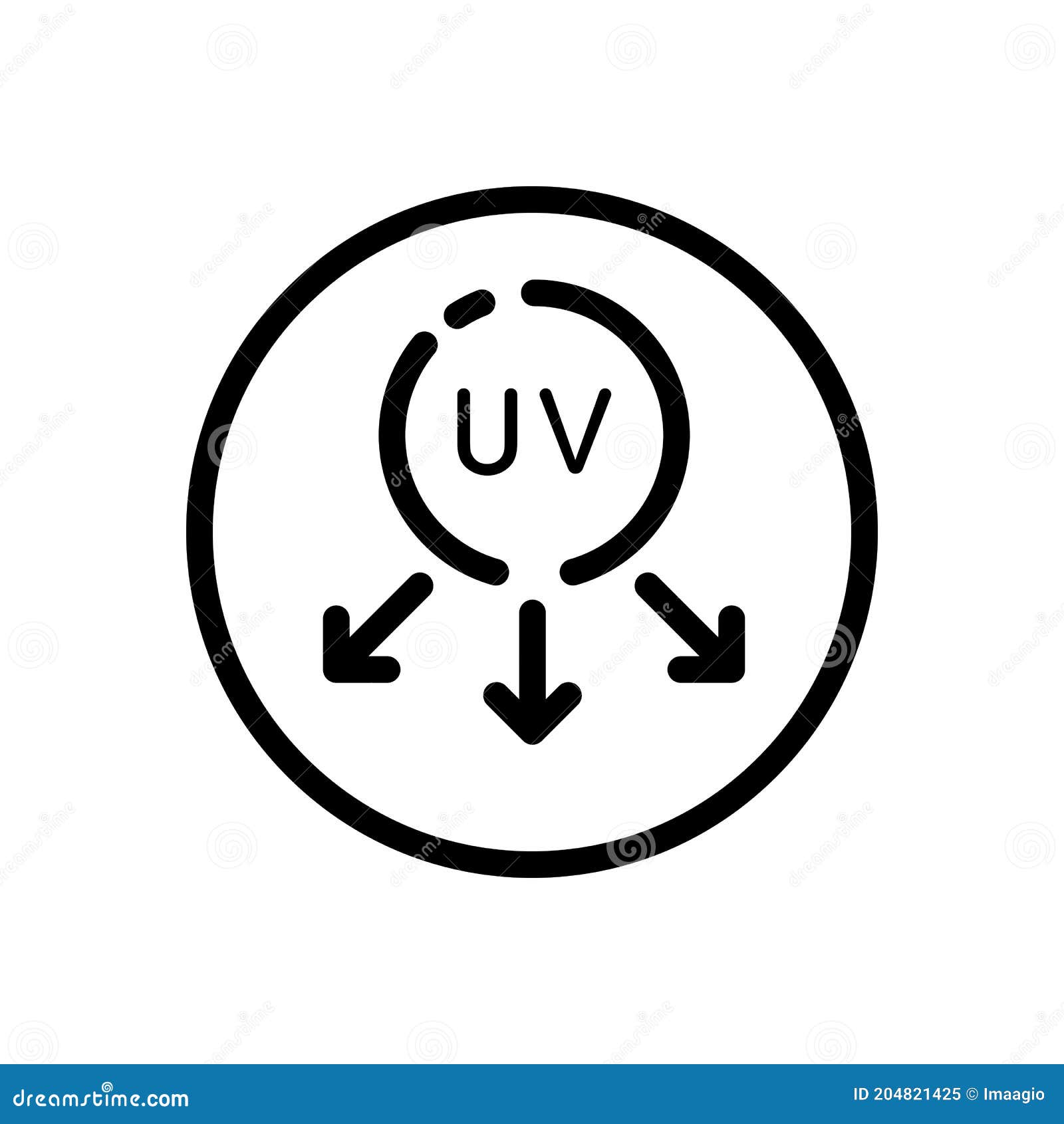 Ultraviolet Rays Sun. Weather Icon in a Circle. Isolated Vector ...