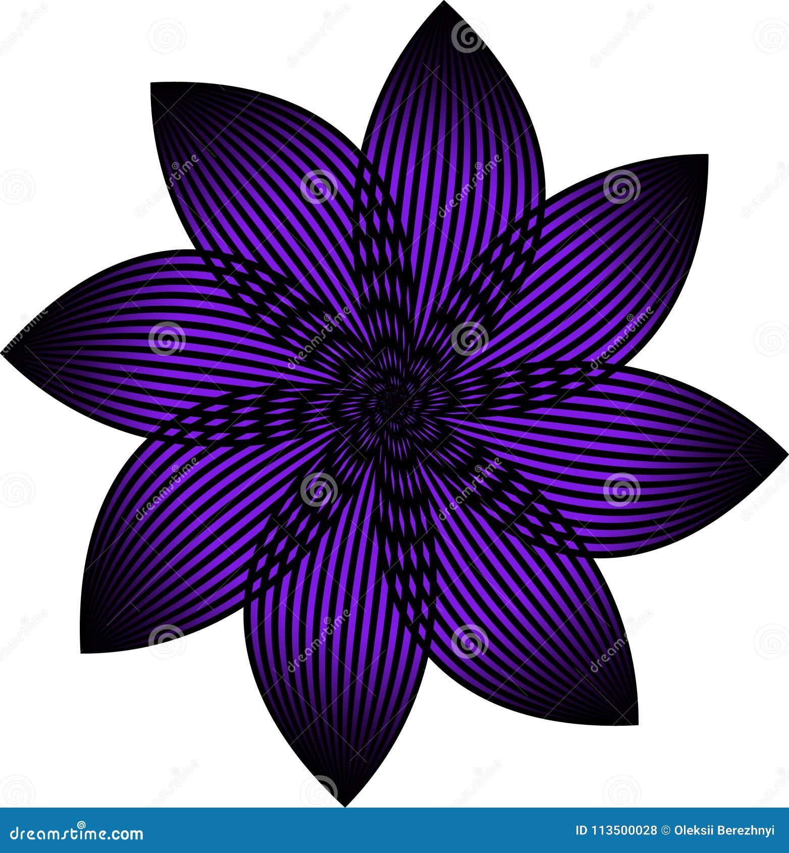 An Ultraviolet Vector Flower Stock Vector - Illustration of shade, file ...