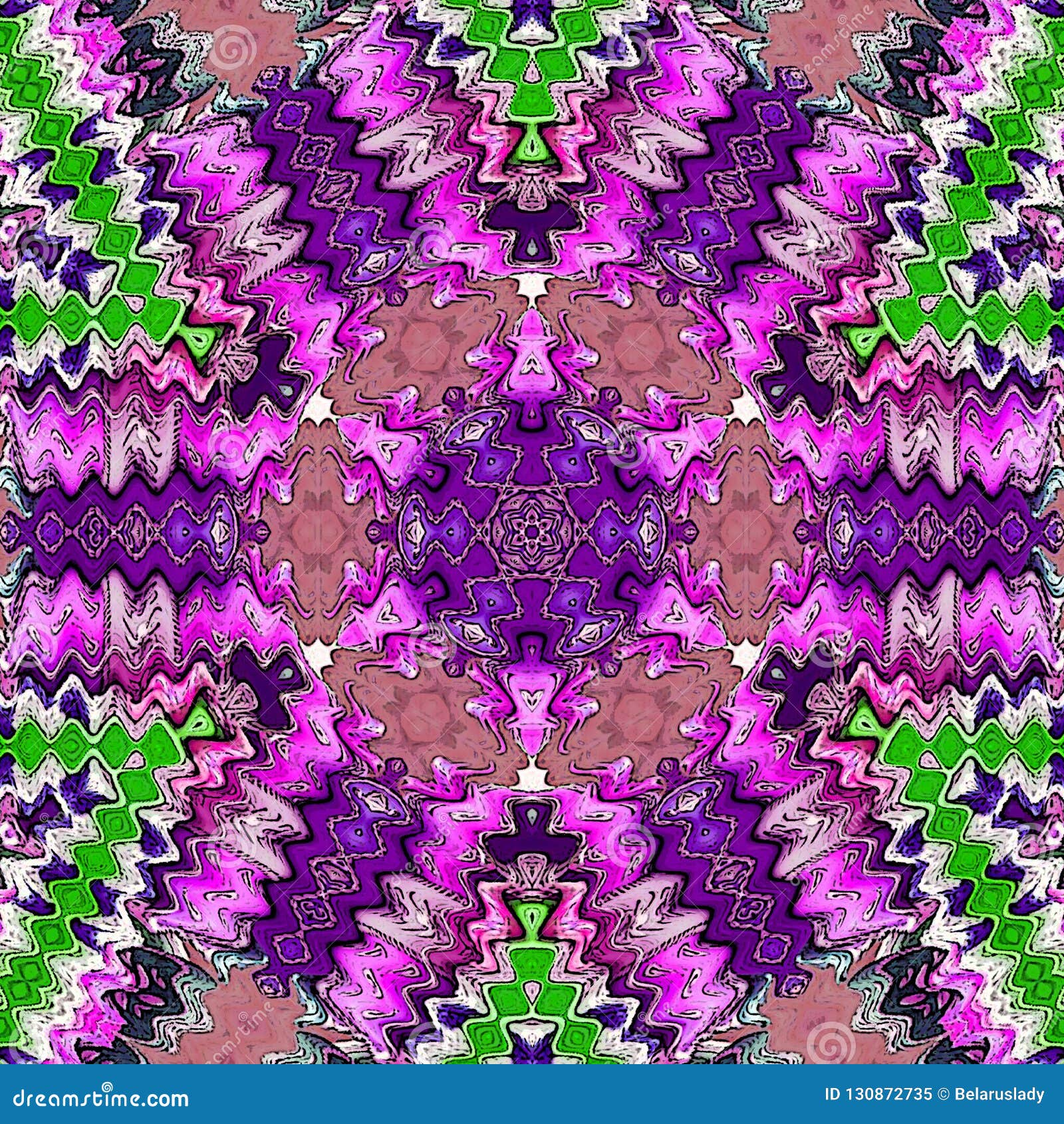 Ultraviolet Vibrant Mandala. Indian Pattern Stock Illustration ...