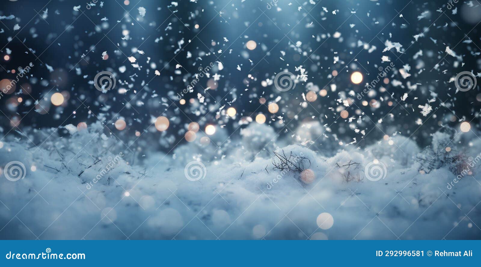 Ultrawide Background Image of Light Snowfall Falling Over Snow Drifts ...