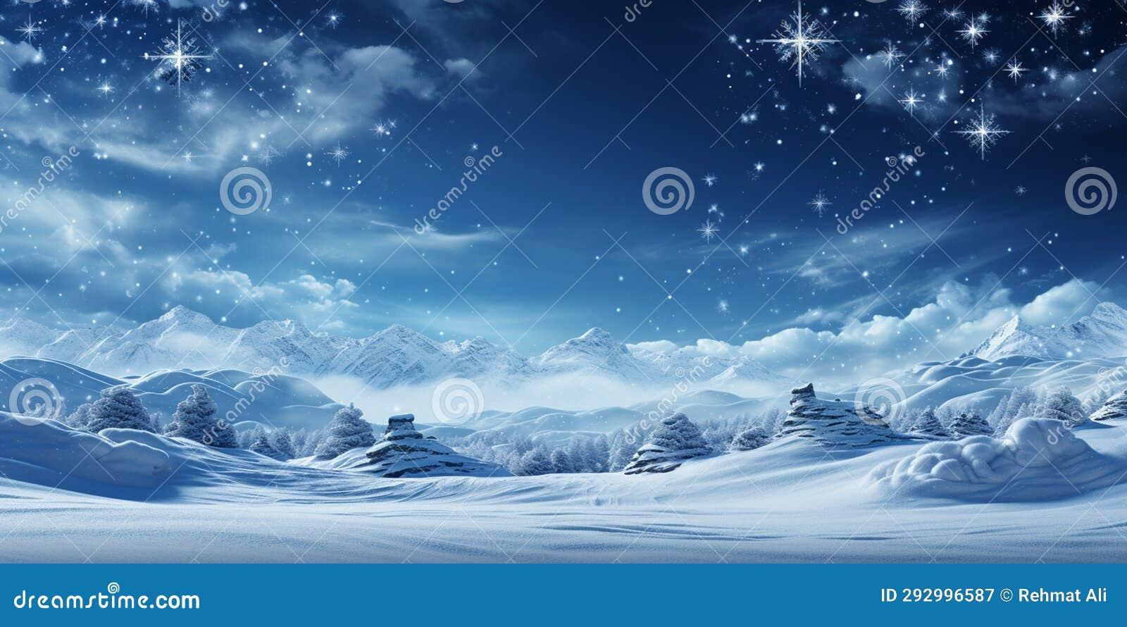 Ultrawide Background Image of Light Snowfall Falling Over Snow Drifts ...