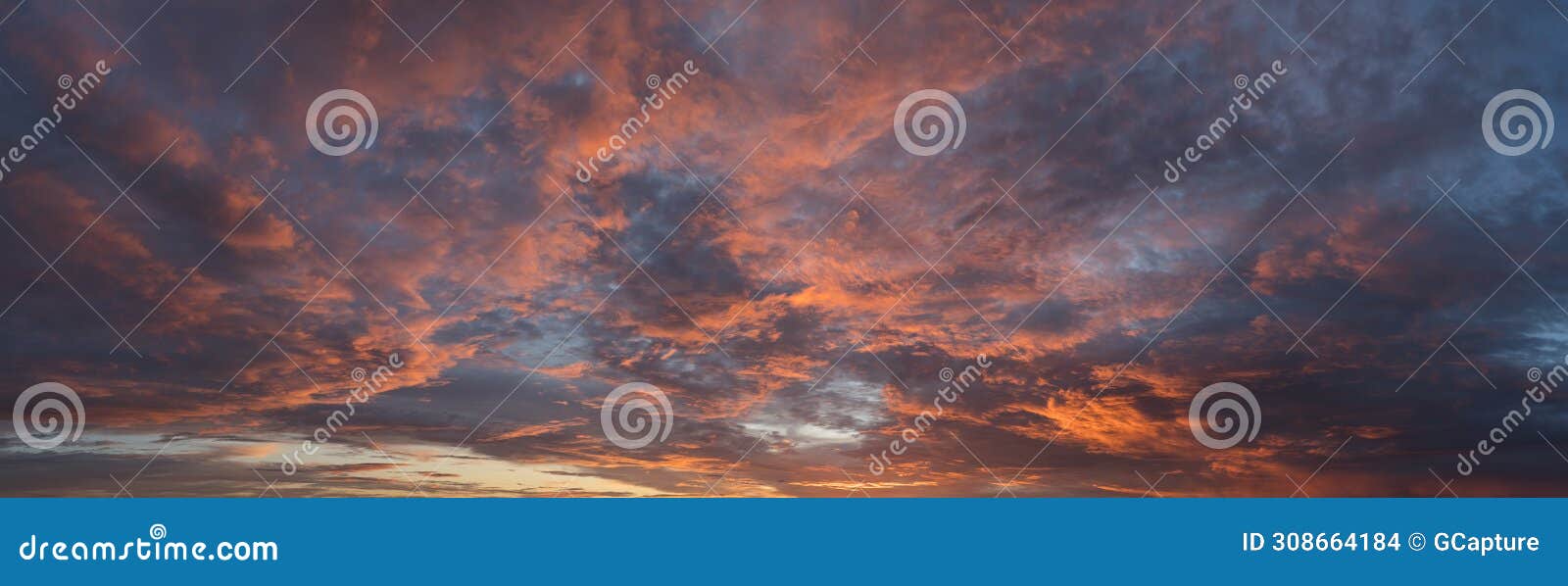 Ultrawide Panorama Dramatic Sunset with Vibrant Clouds Lit by a Sun ...
