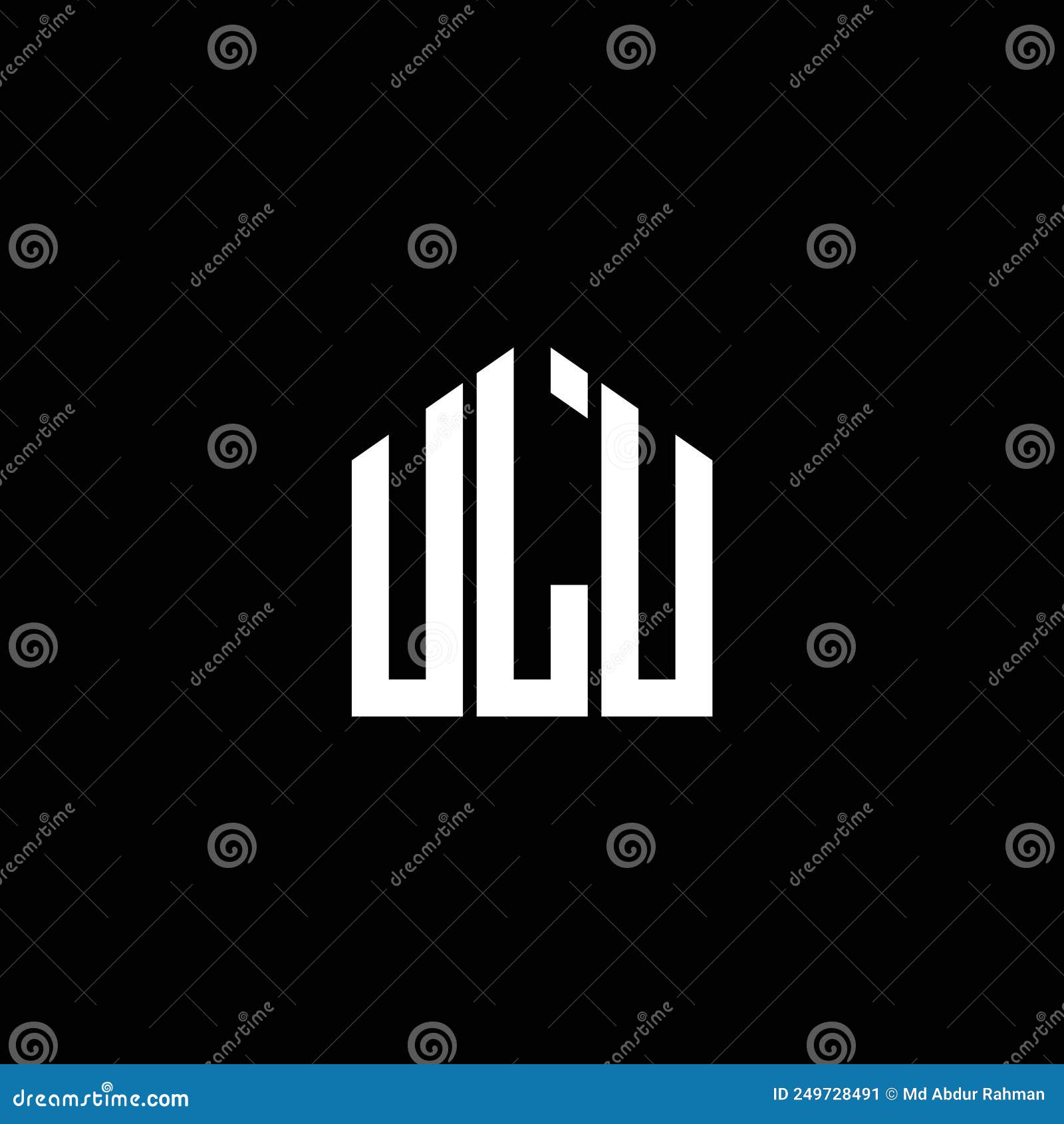 ULU Letter Logo Design on BLACK Background. ULU Creative Initials ...