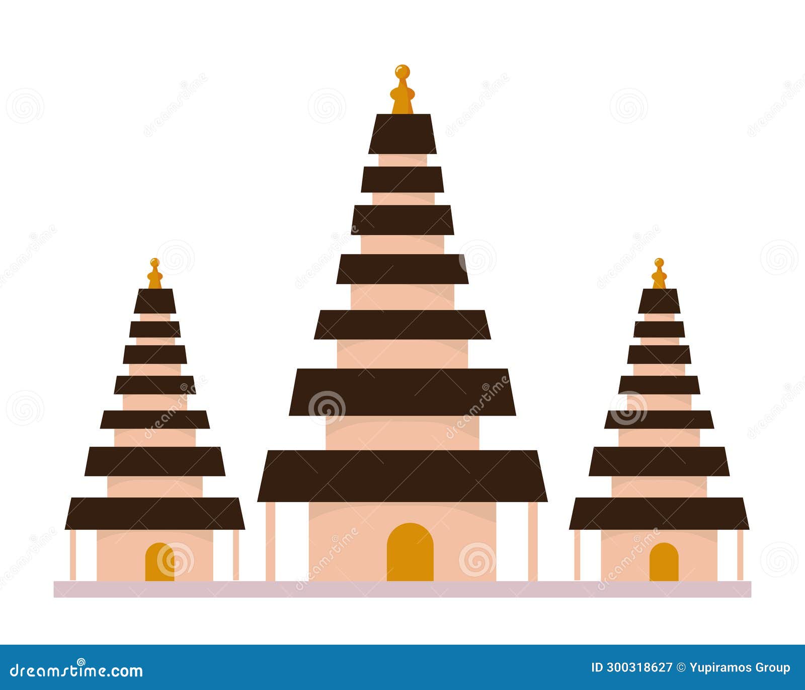 Ulum Danu Indonesia Temples Stock Illustration - Illustration of ...