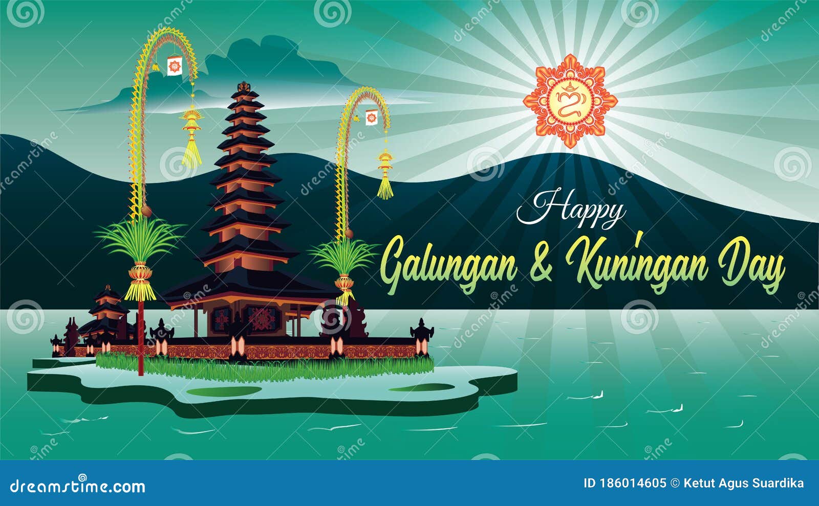 Balinese Galungan Greetings Card Vector Illustration | CartoonDealer ...