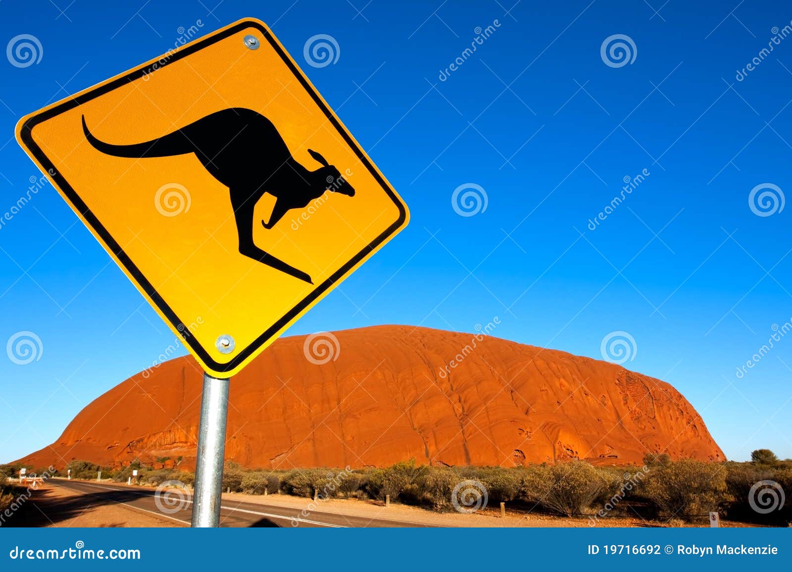 Uluru Australia Kangaroo Sign Editorial Photography - Image of rock ...