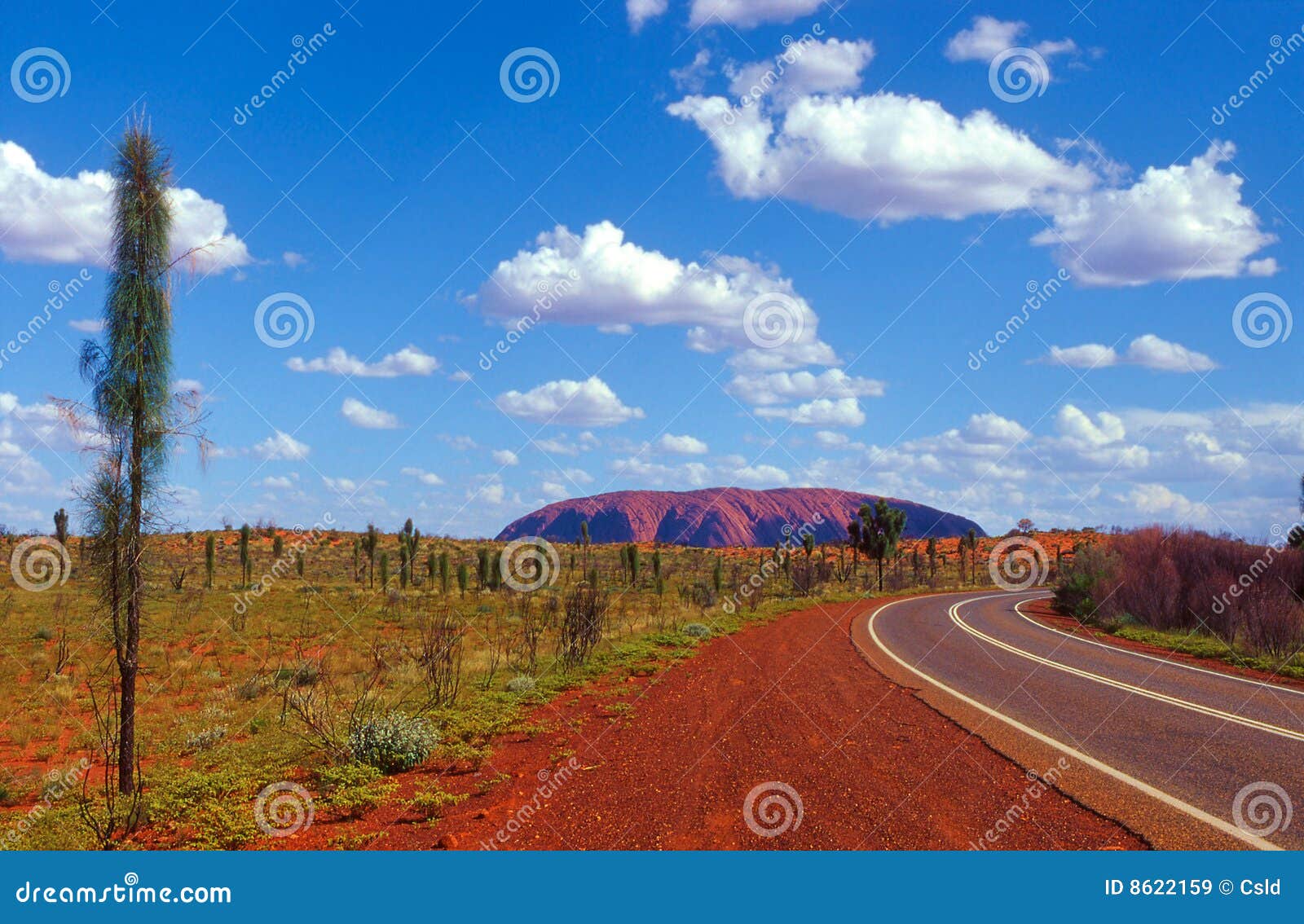 Uluru at the End of the Road Editorial Stock Image - Image of lookout ...