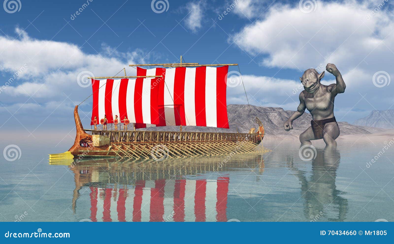 Ulysse chez le Cyclopes illustration stock. Illustration du cyclopes ...