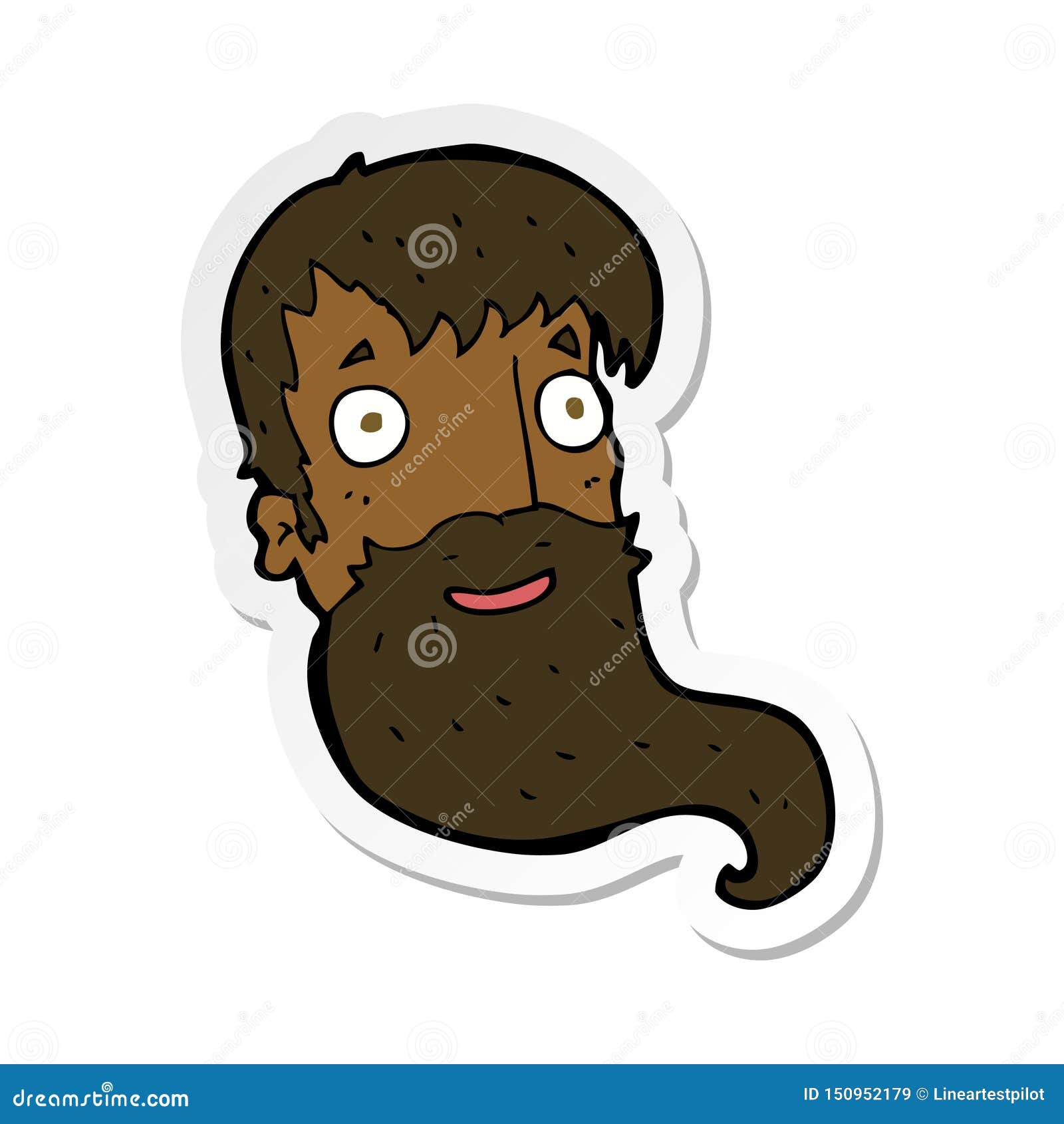 Um Adesivo Criativo De Um Homem Barbudo De Desenho Animado Ilustração ... Um Adesivo Criativo De Um Homem Barbudo De Desenho Animado Ilustração ...