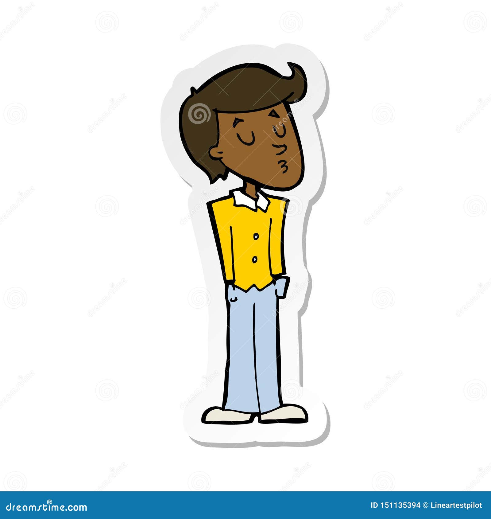 Um Adesivo Criativo De Um Homem Calmo De Desenho Animado Ilustração do ... Um Adesivo Criativo De Um Homem Calmo De Desenho Animado Ilustração do ...