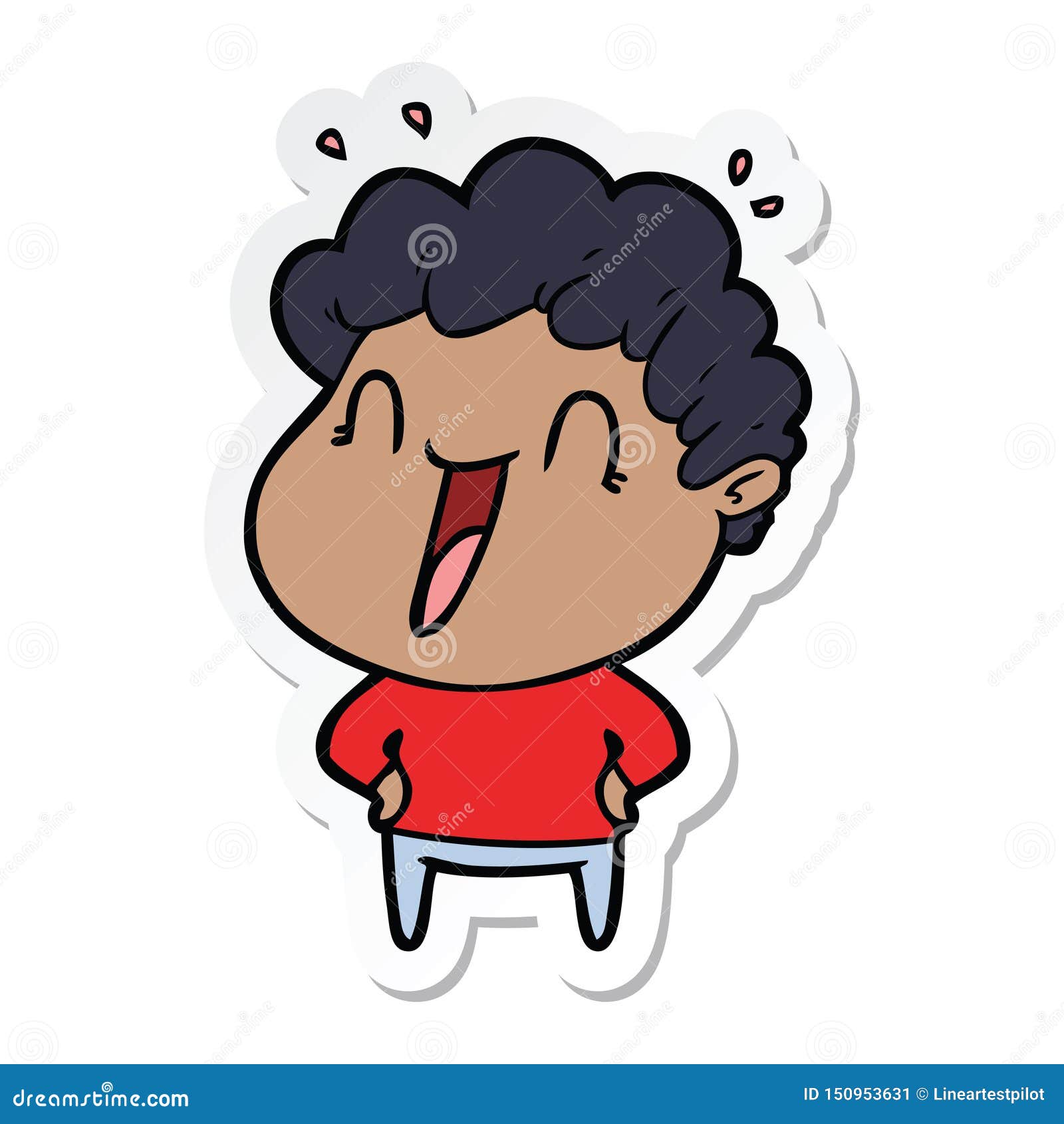 Um Adesivo Criativo De Um Homem Feliz De Desenho Animado Ilustração do ... Um Adesivo Criativo De Um Homem Feliz De Desenho Animado Ilustração do ...