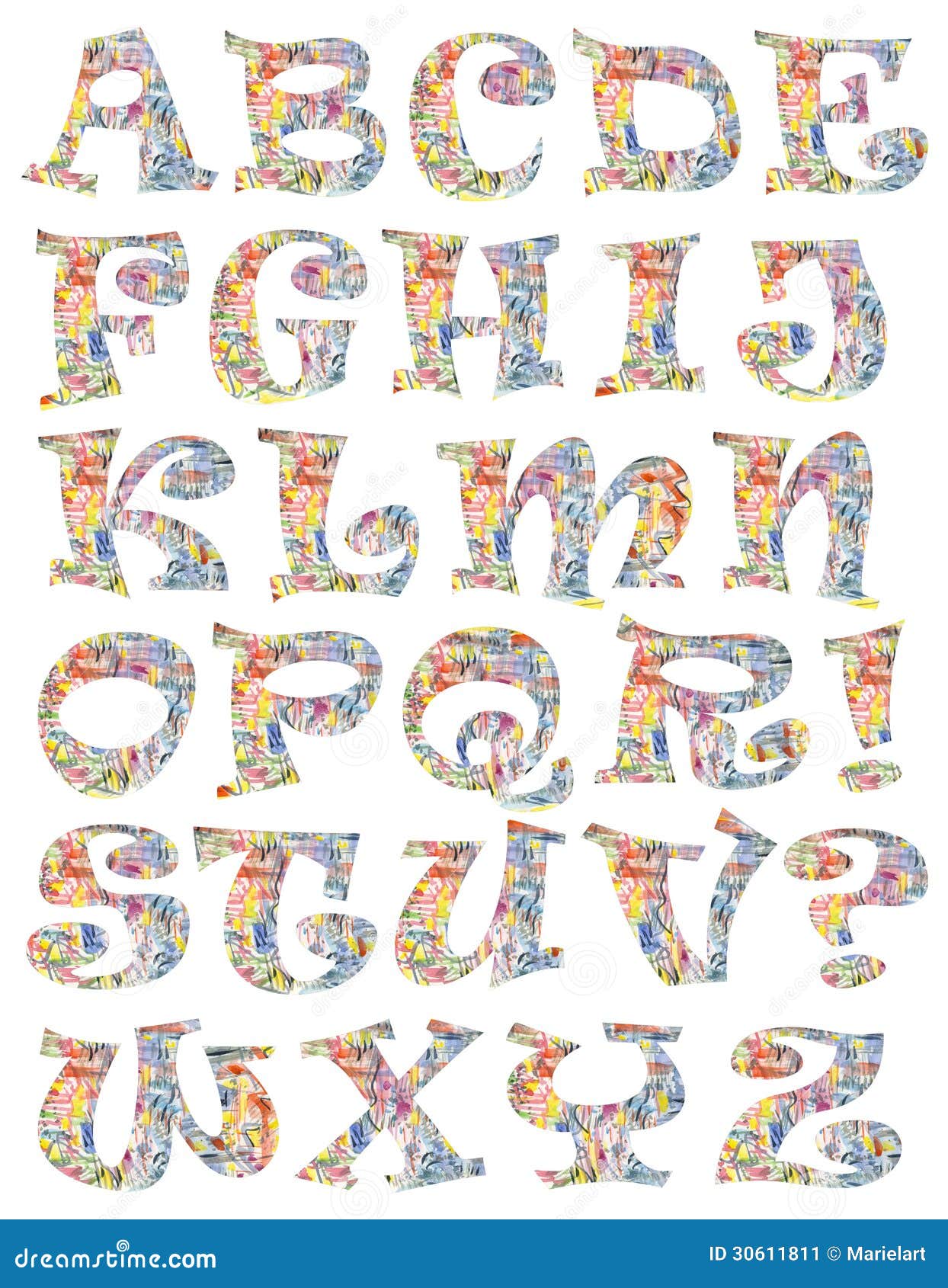 Um alfabeto colorido ilustração do vetor. Ilustração de alegre - 30611811