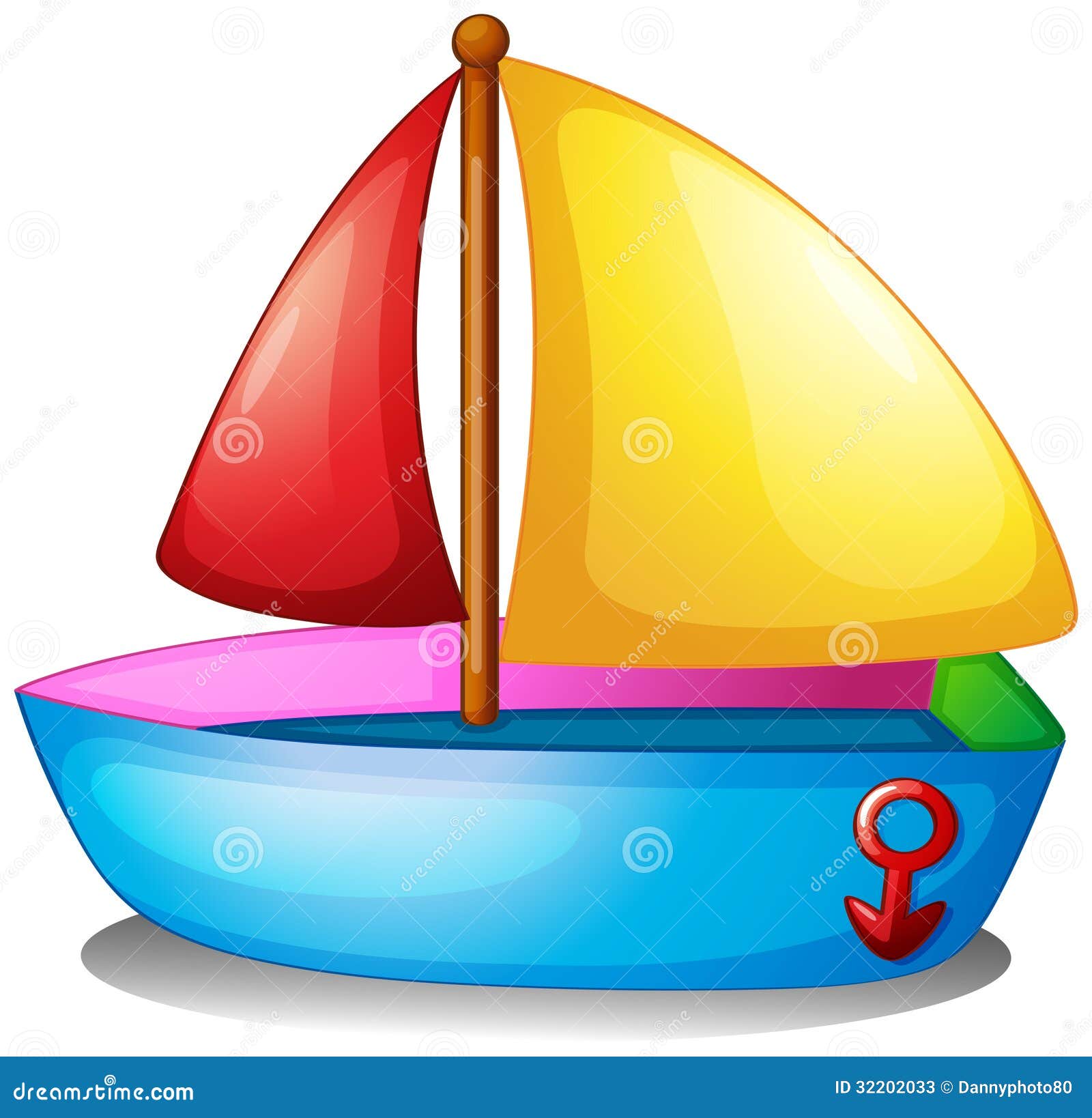 Um Barco Colorido Fotos de Stock - Imagem: 32202033