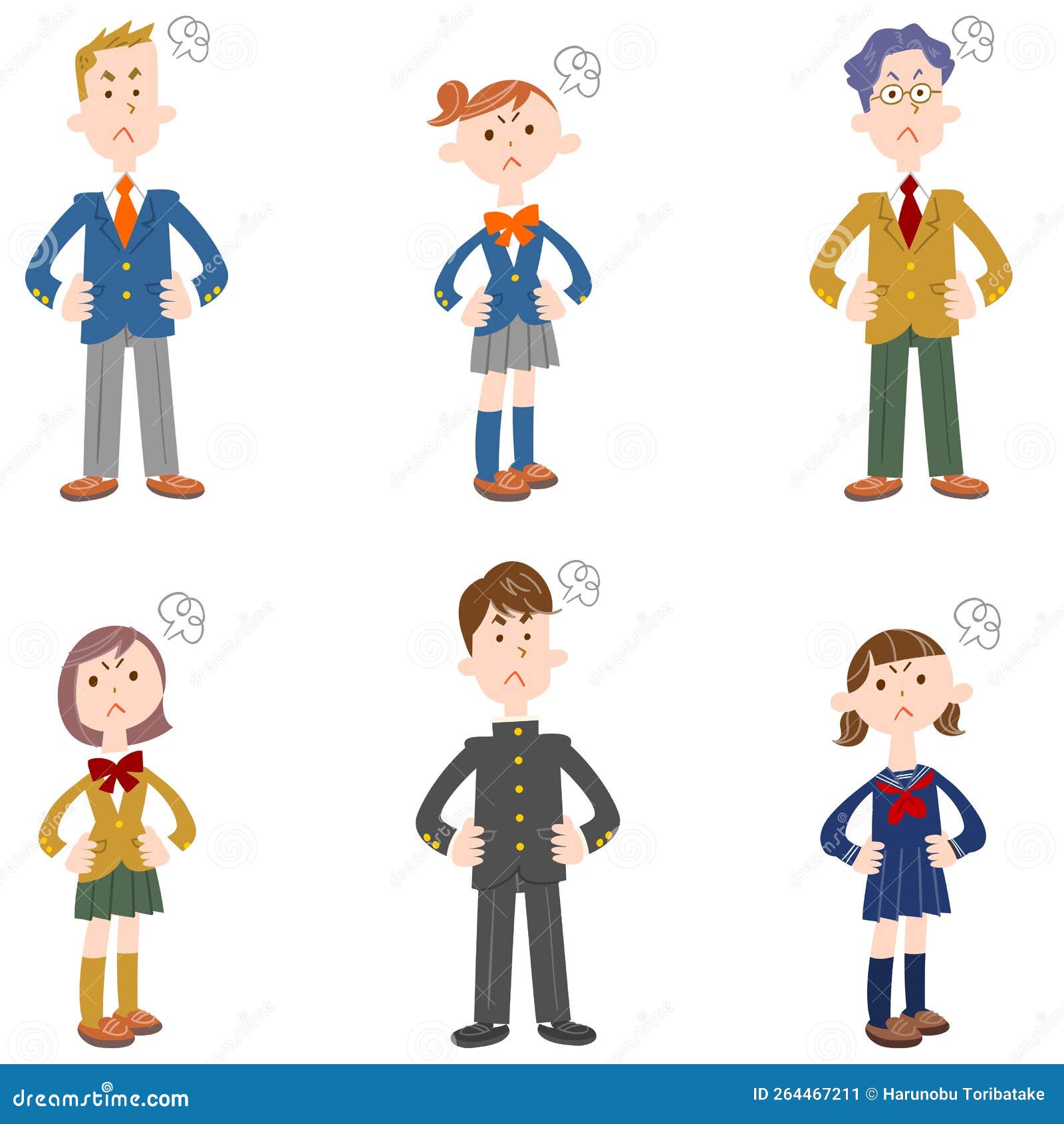 Um Conjunto De Estudantes Do Sexo Masculino E Feminino Em Uniformes ... Um Conjunto De Estudantes Do Sexo Masculino E Feminino Em Uniformes ...