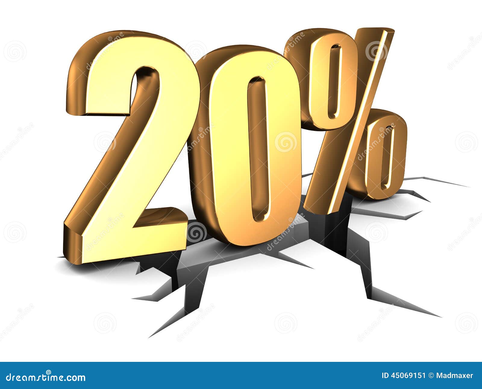 Um Disconto De 20 Por Cento Ilustração Stock - Ilustração de rachadura ...
