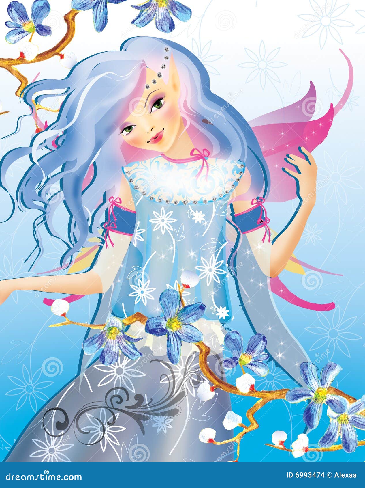 Um duende azul ilustração stock. Ilustração de fantasia - 6993474