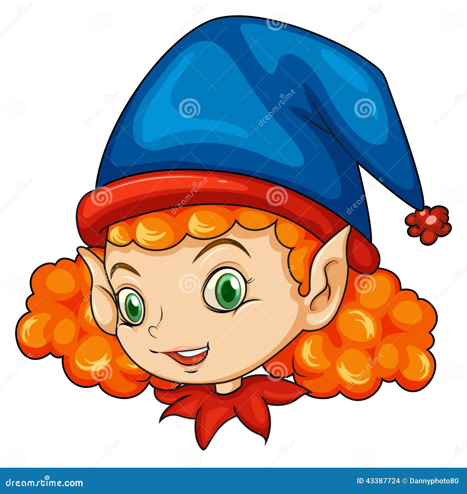 Um Duende Que Veste Um Chapéu Azul Ilustração do Vetor - Ilustração de ...