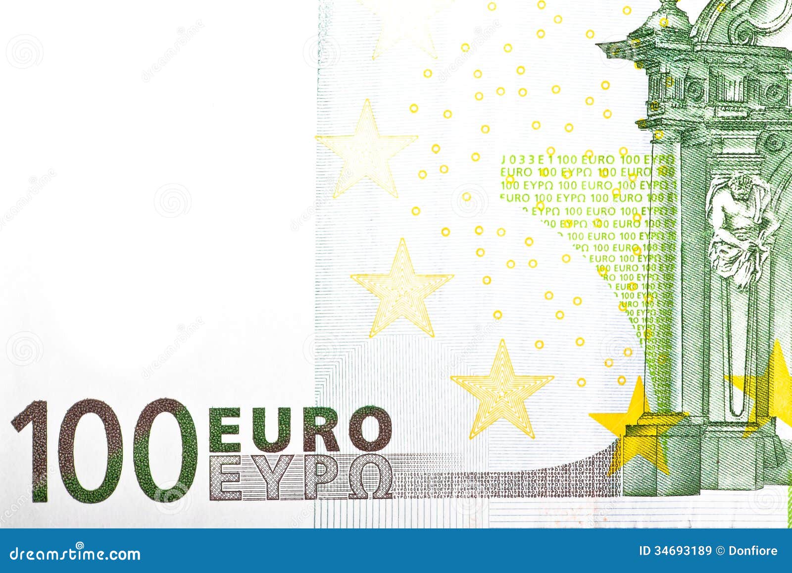 Um euro da cédula 100 imagem de stock. Imagem de papel - 34693189