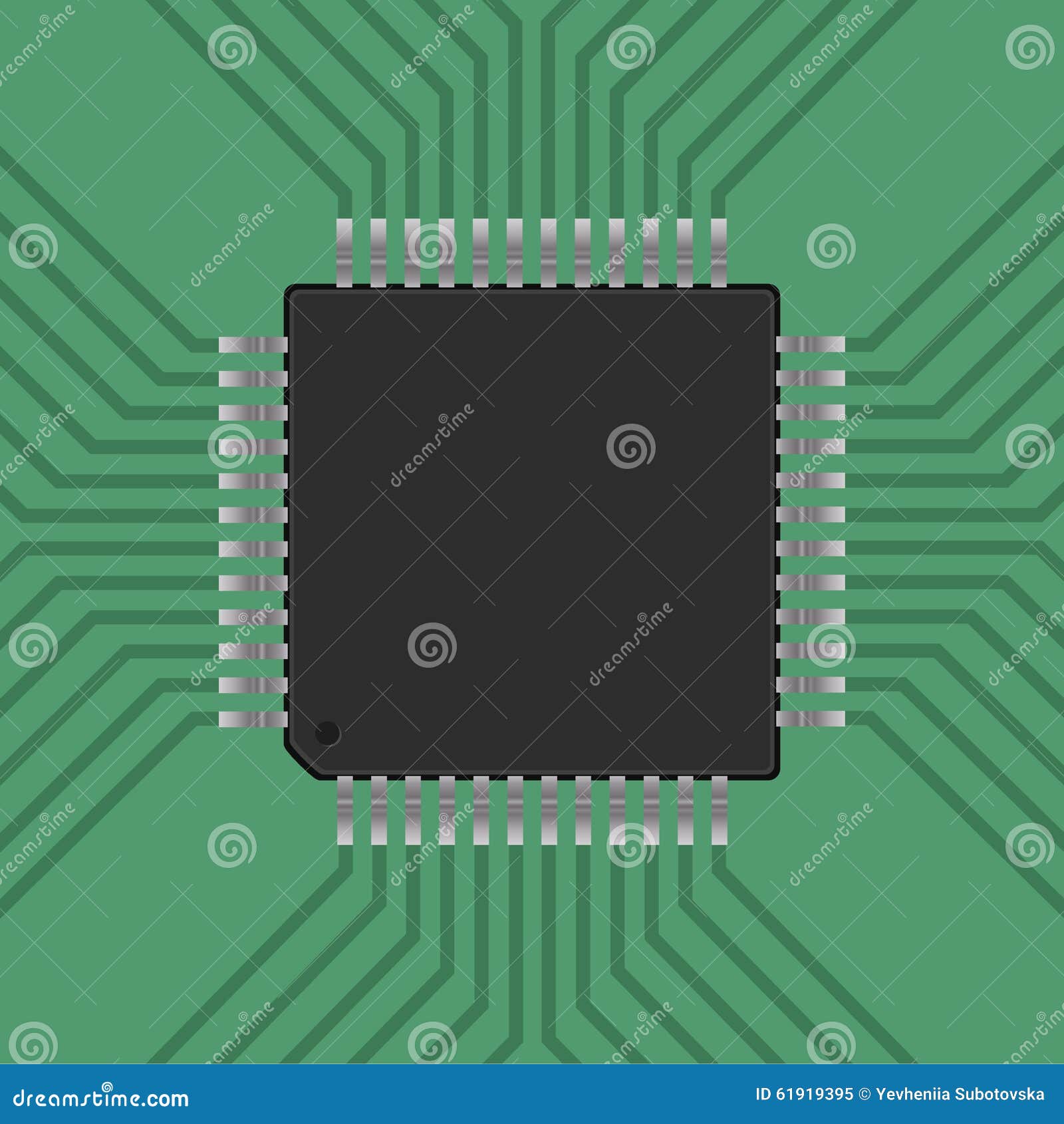 Um Microcontrolador Processador Central Processador Vetor Ilustração do ...